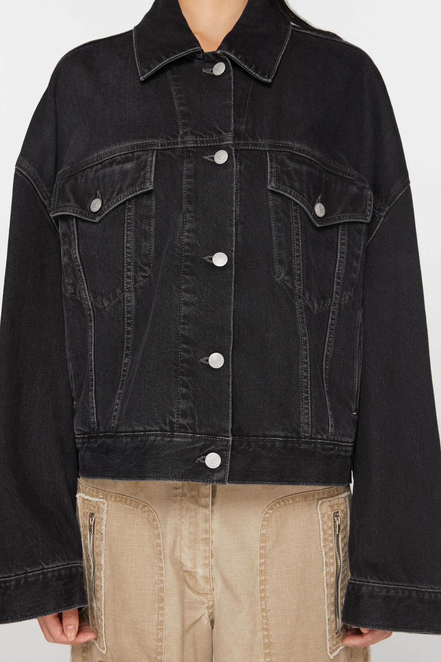 Acne Studios - Denim jacket - Relaxed cropped fit - Black