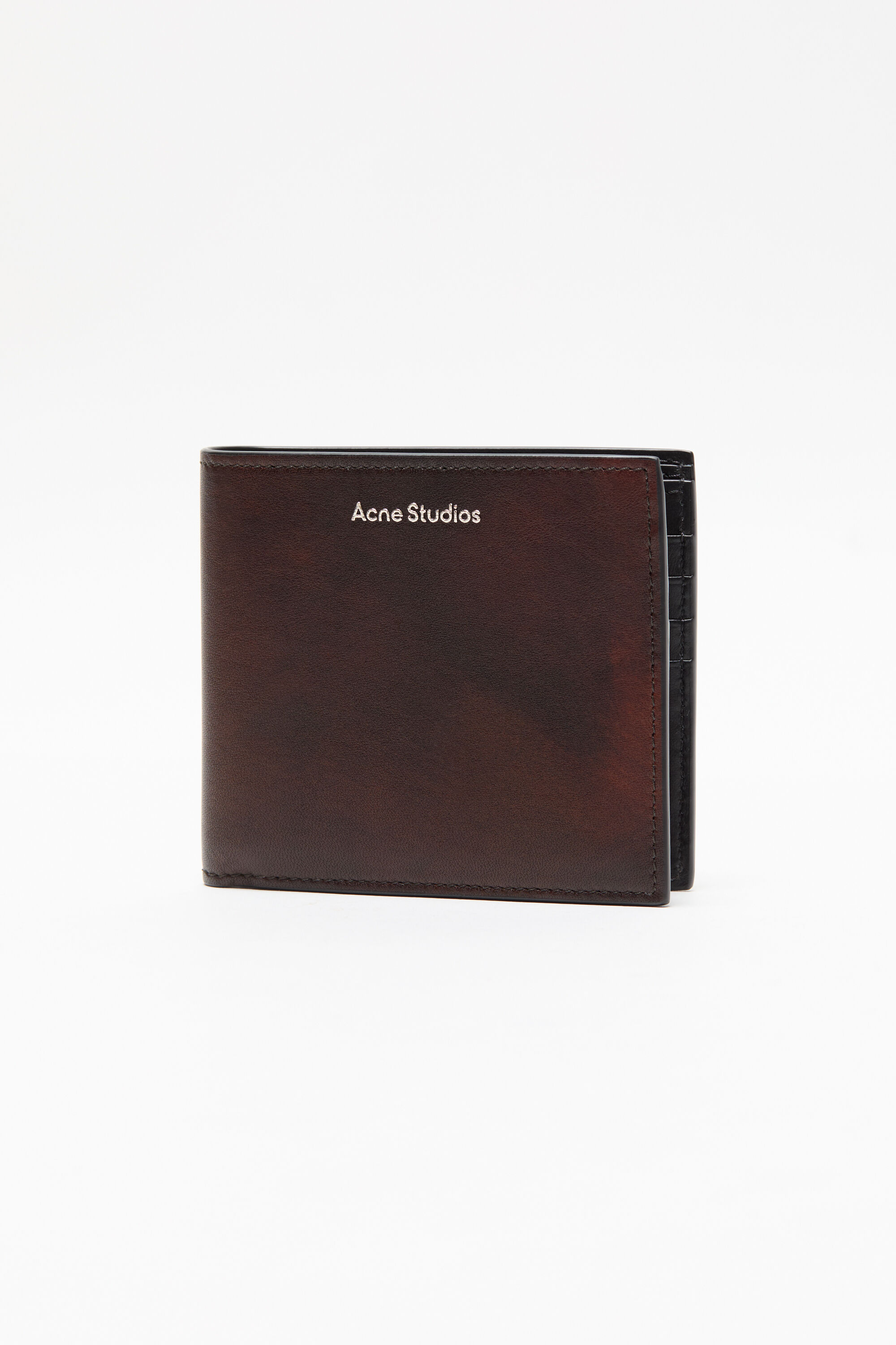 Acne Studios - Folded leather wallet - Dark brown