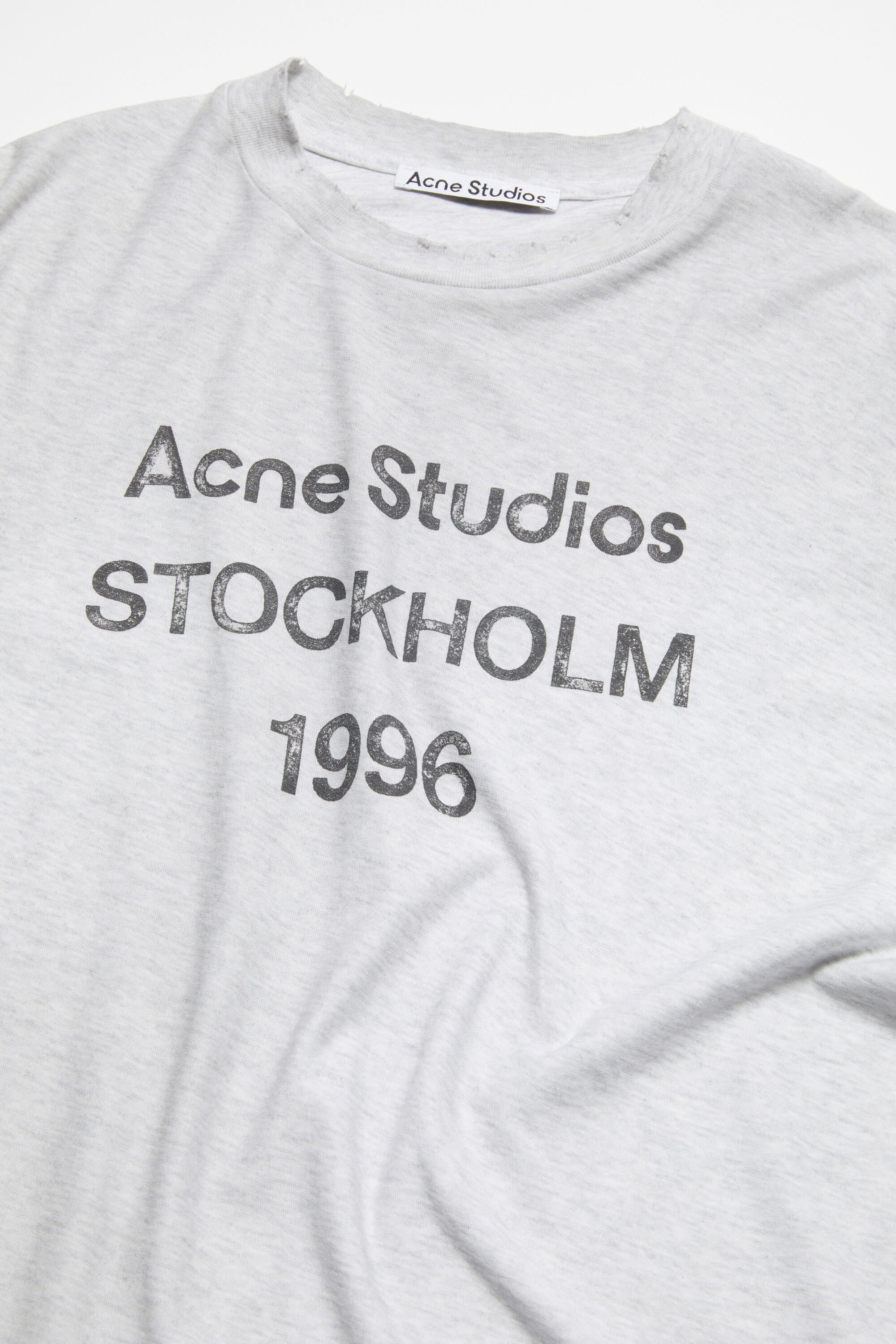 Acne Studios - Logo t-shirt - Relaxed unisex fit - Pale Grey Melange