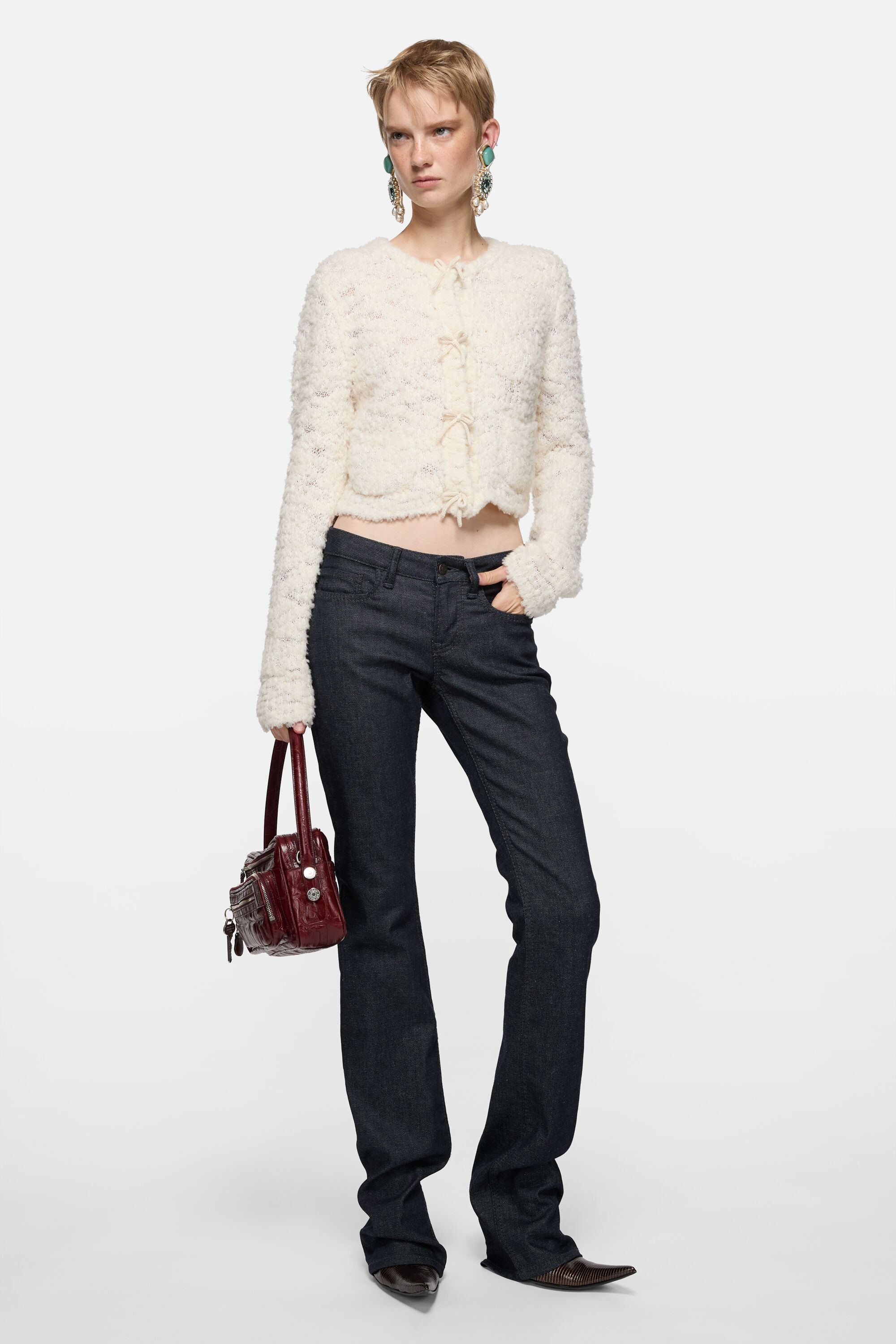Acne Studios - Bow wool cardigan - White