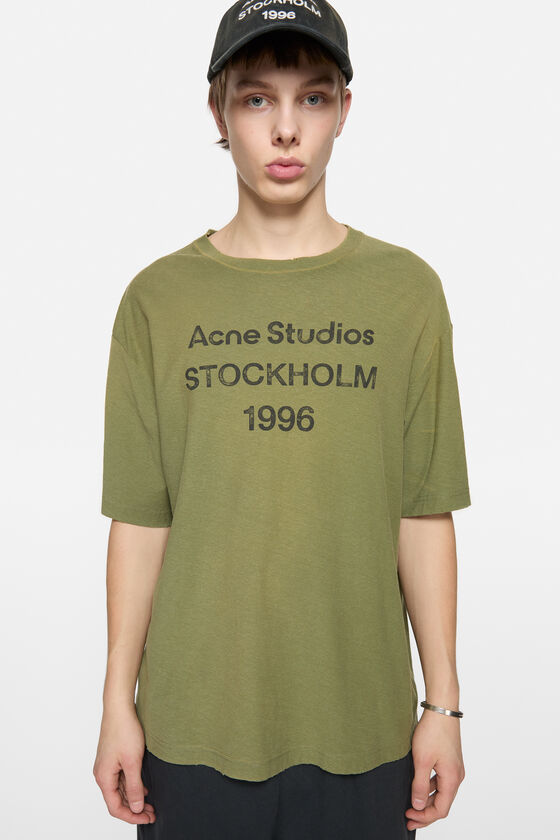 Acne Studios - Maglietta con logo - Vestibilità rilassata - Verde oliva