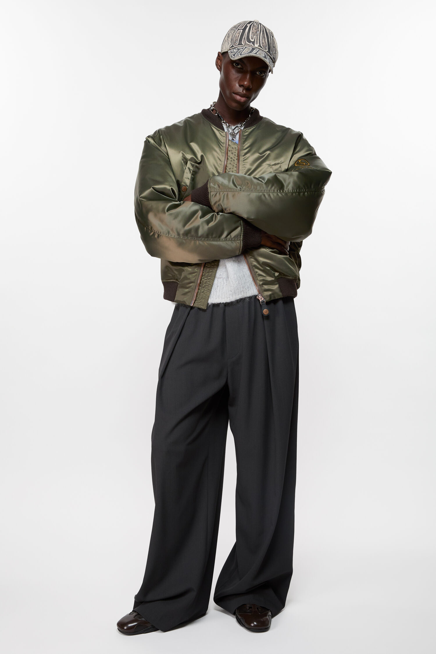 Acne Studios - Bomber jacket logogram - Military green