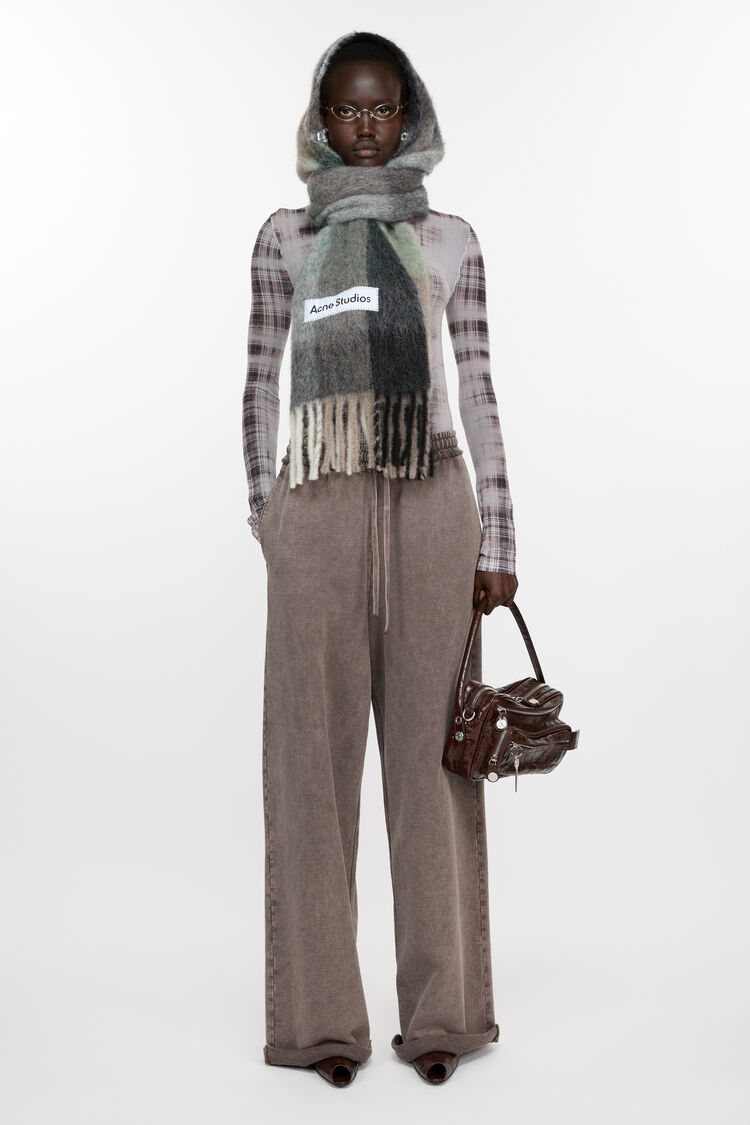 Acne Studios - Mohair checked scarf - Green/grey/black