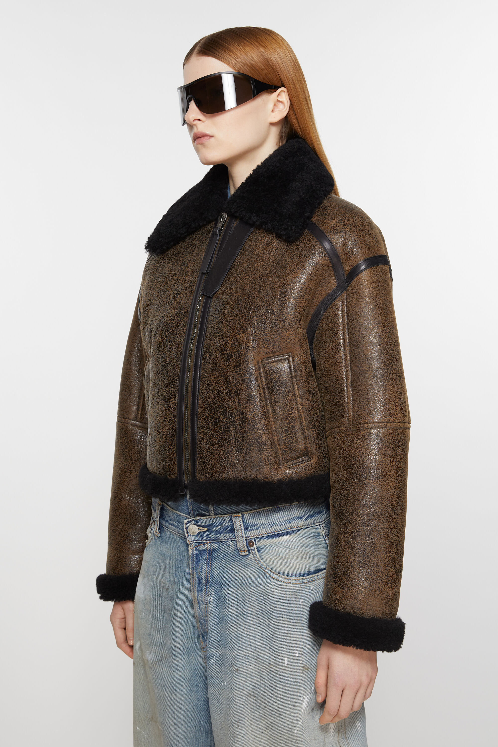 Acne Studios - Shearling jacket - Dark brown/black