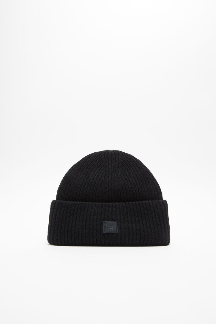 Acne Studios - Small face logo beanie - Black