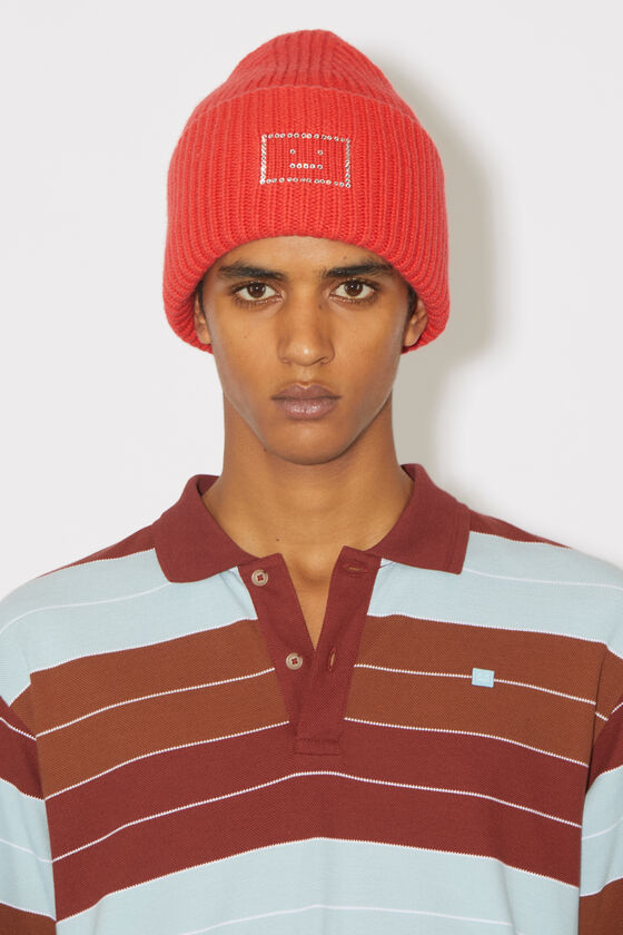 Acne Studios - Large face logo beanie - Sharp red