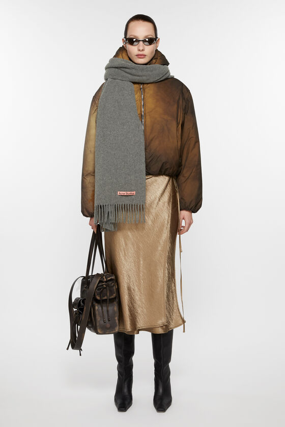 Acne Studios - Fringe wool scarf - oversized - Grey Melange