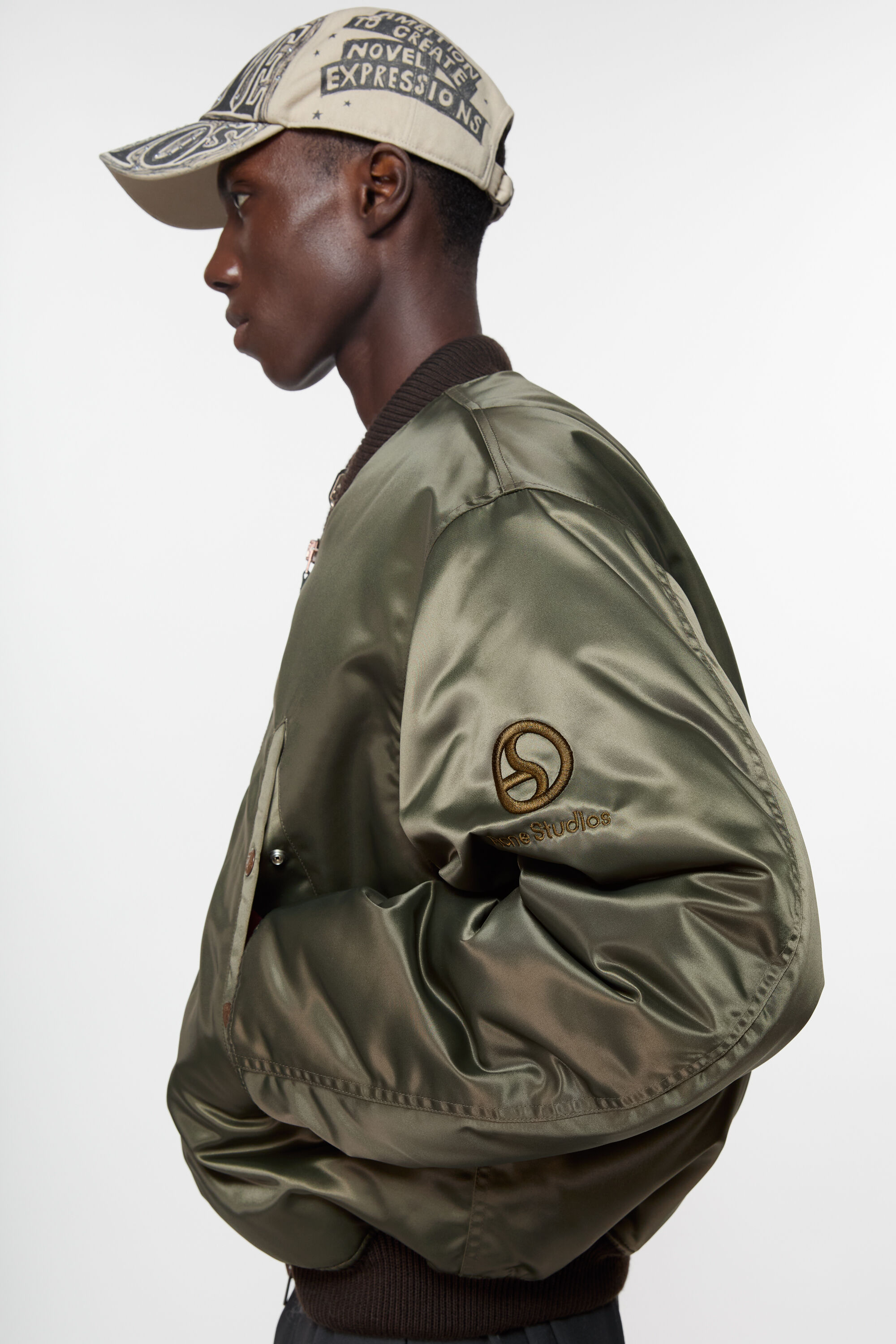 Acne Studios - Bomber jacket logogram - Military green