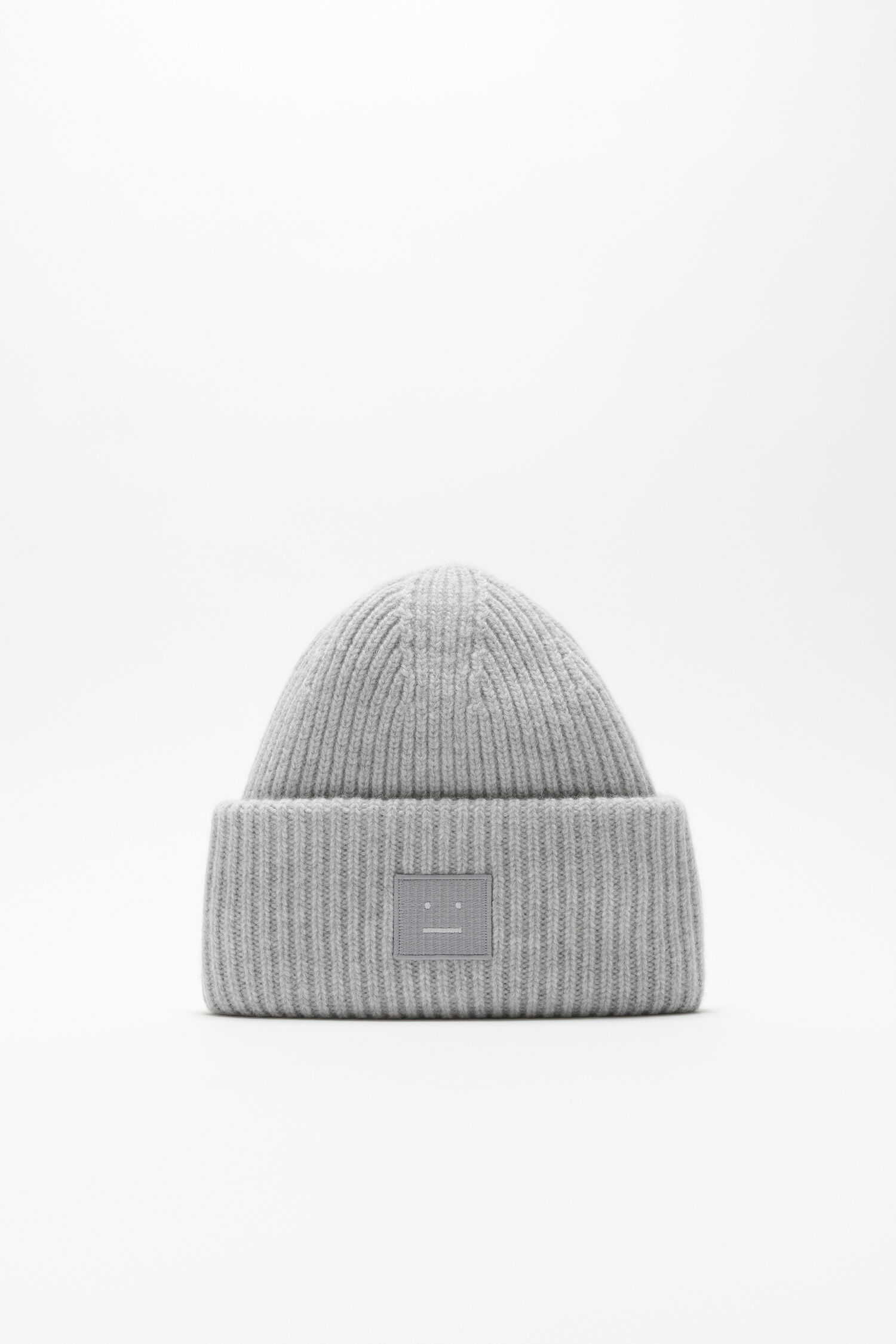Acne Studios - Large face logo beanie - Light Grey Melange