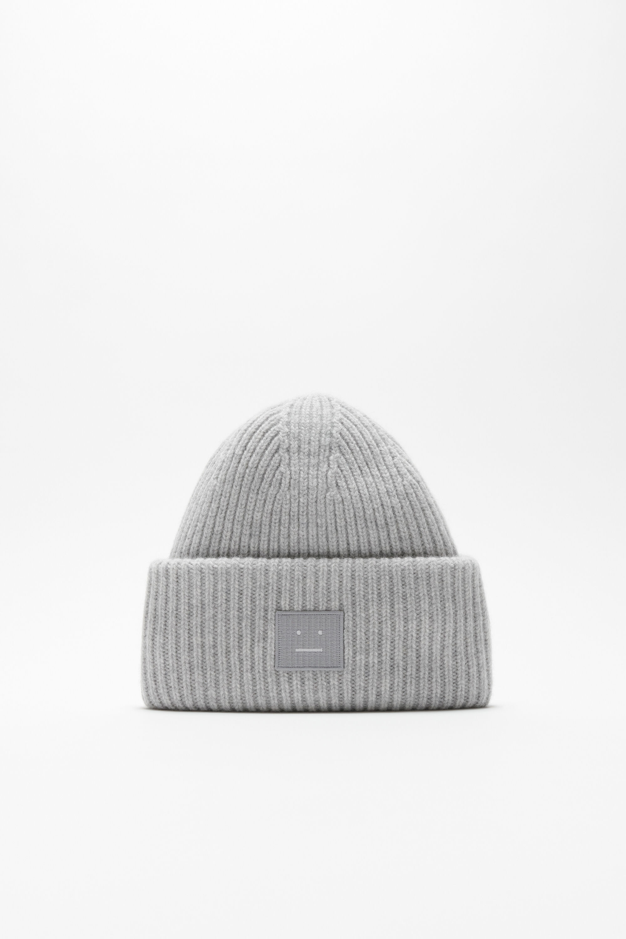 Acne Studios - Large face logo beanie - Light Grey Melange