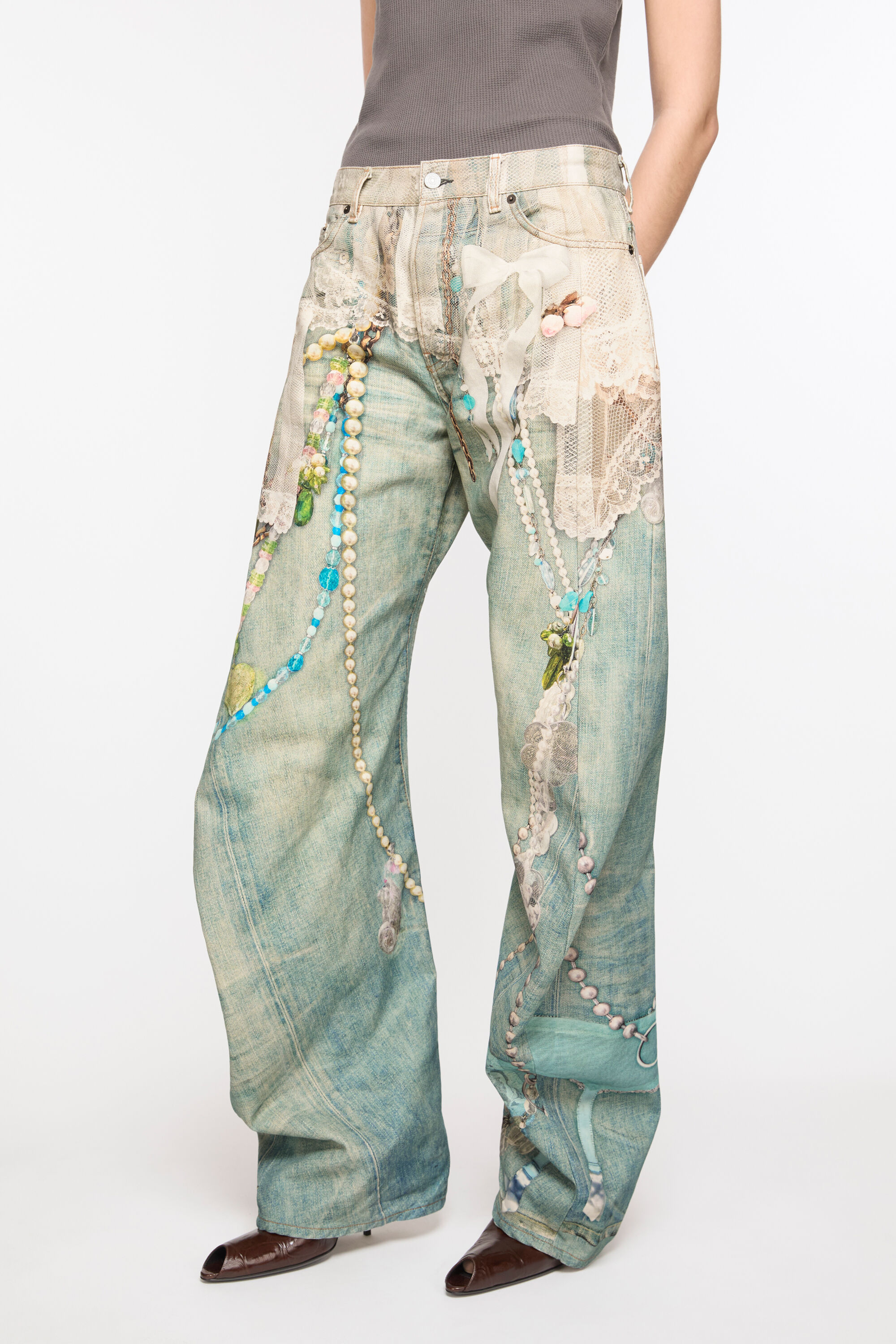 Acne Studios - Loose fit jeans - 2006 - White/green