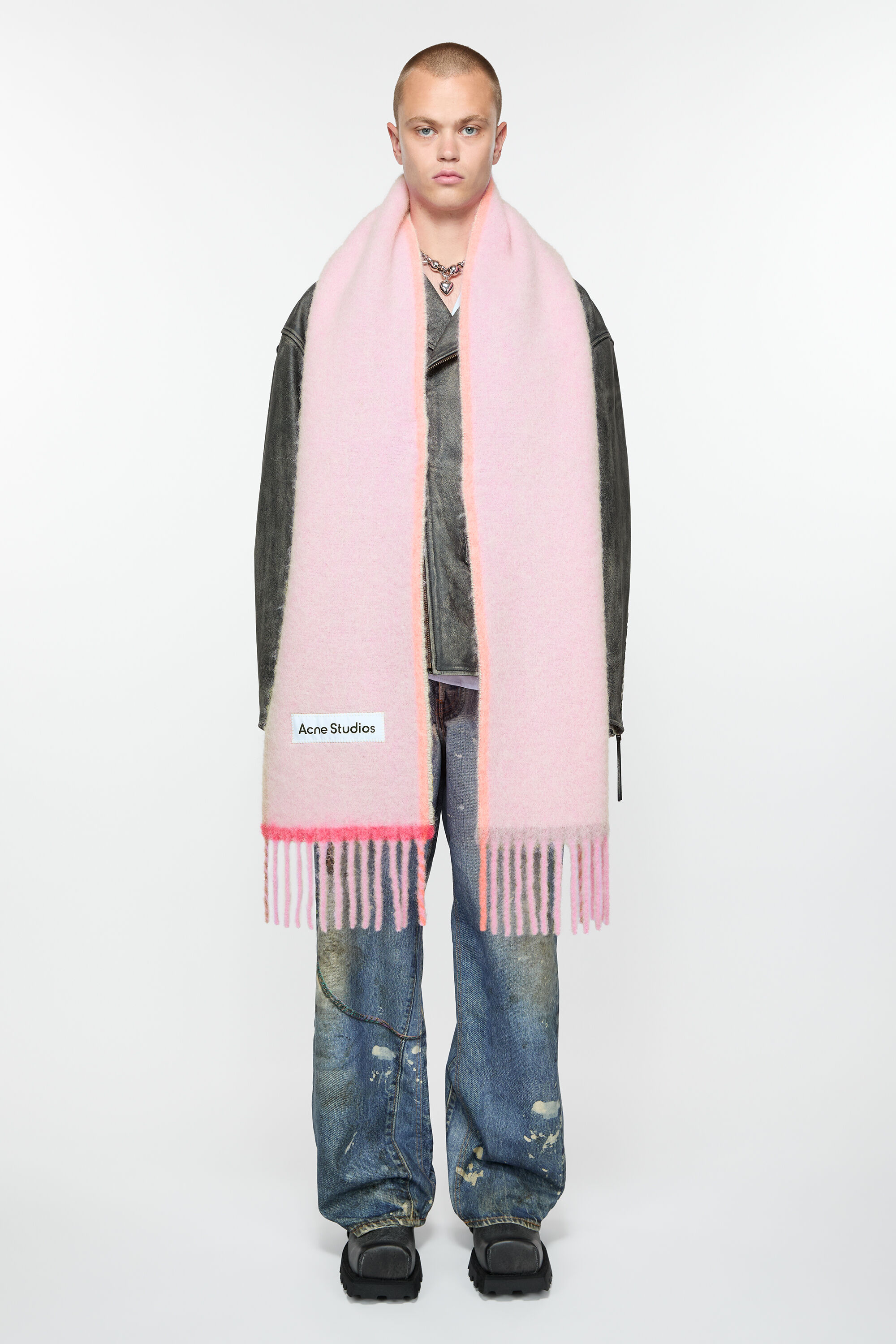 Acne Studios - Wool mohair scarf - Narrow - Pink