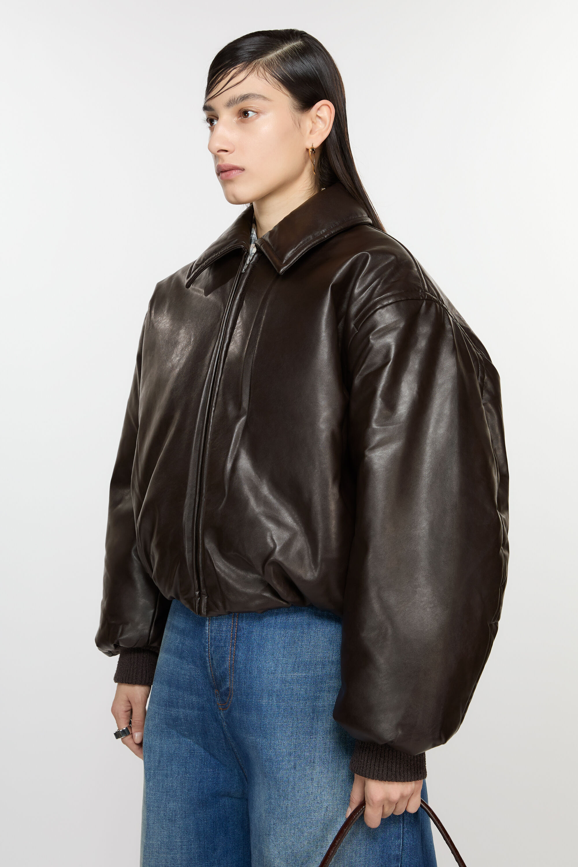 Acne Studios - Coated bomber jacket - Dark brown
