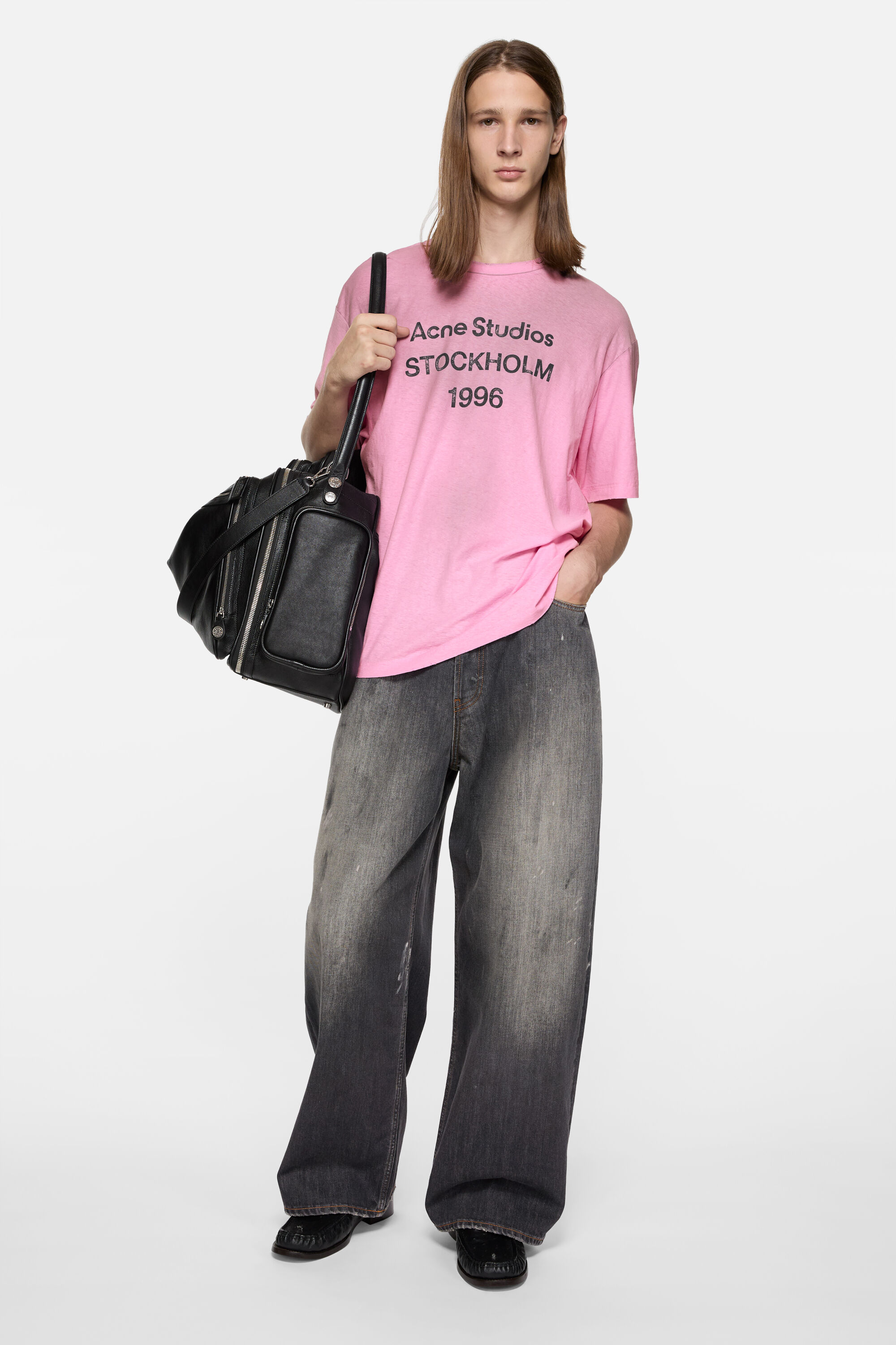 Acne Studios - Logo t-shirt - Relaxed fit - Cotton candy pink