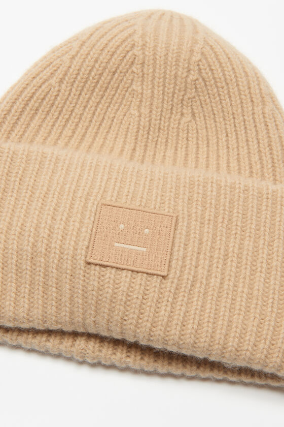 Acne Studios - Large face logo beanie - Biscuit beige