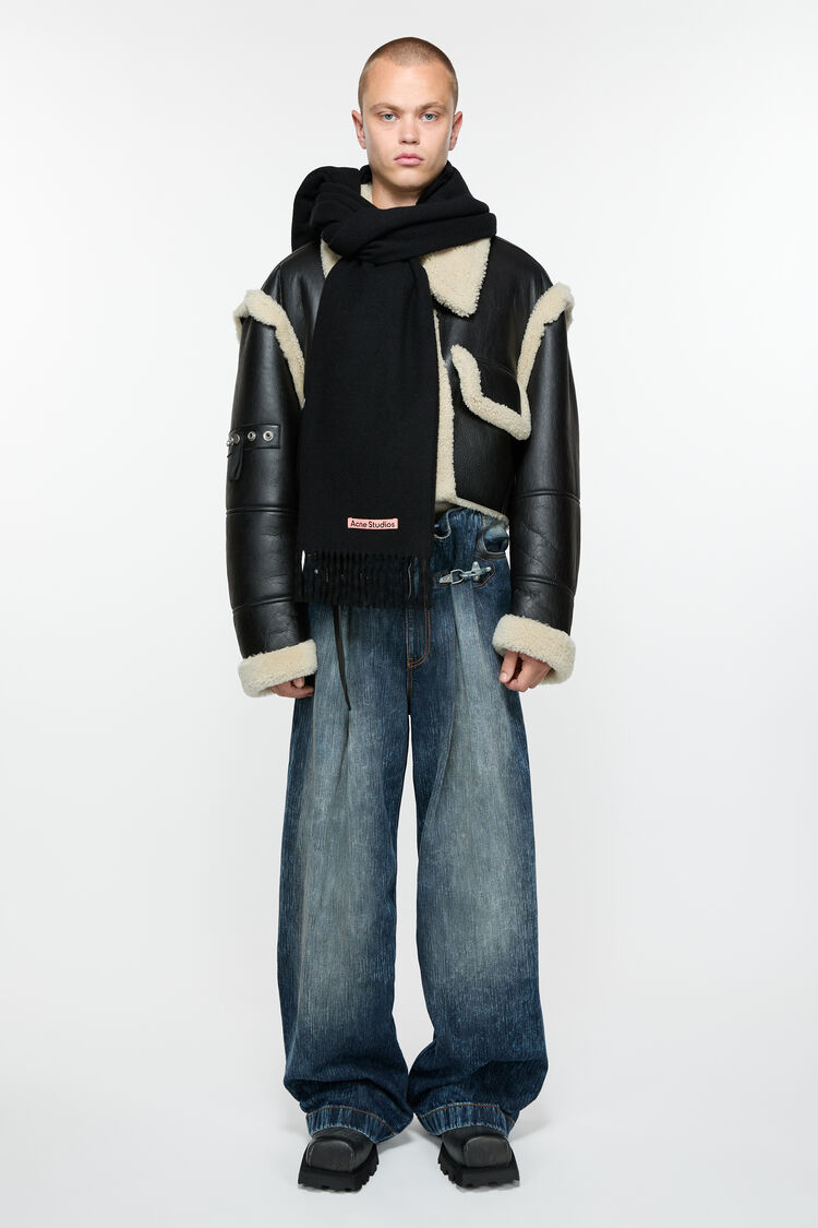 Acne Studios - Cashmere fringe scarf - Narrow - Black