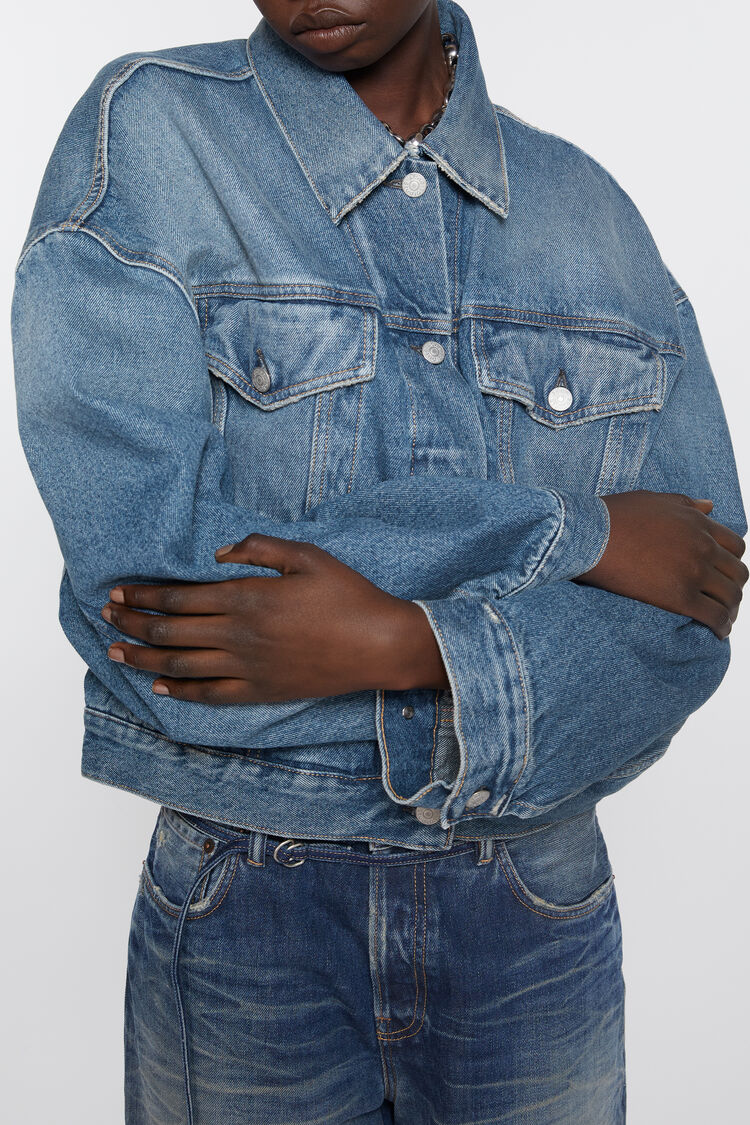 Acne Studios - Denim jacket - Relaxed cropped fit - Mid Blue