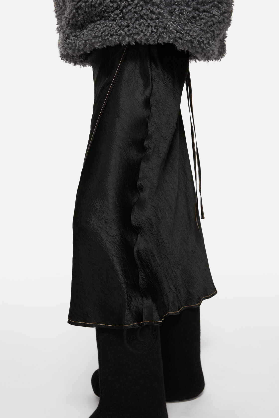 Acne Studios - Satin wrap skirt - Black
