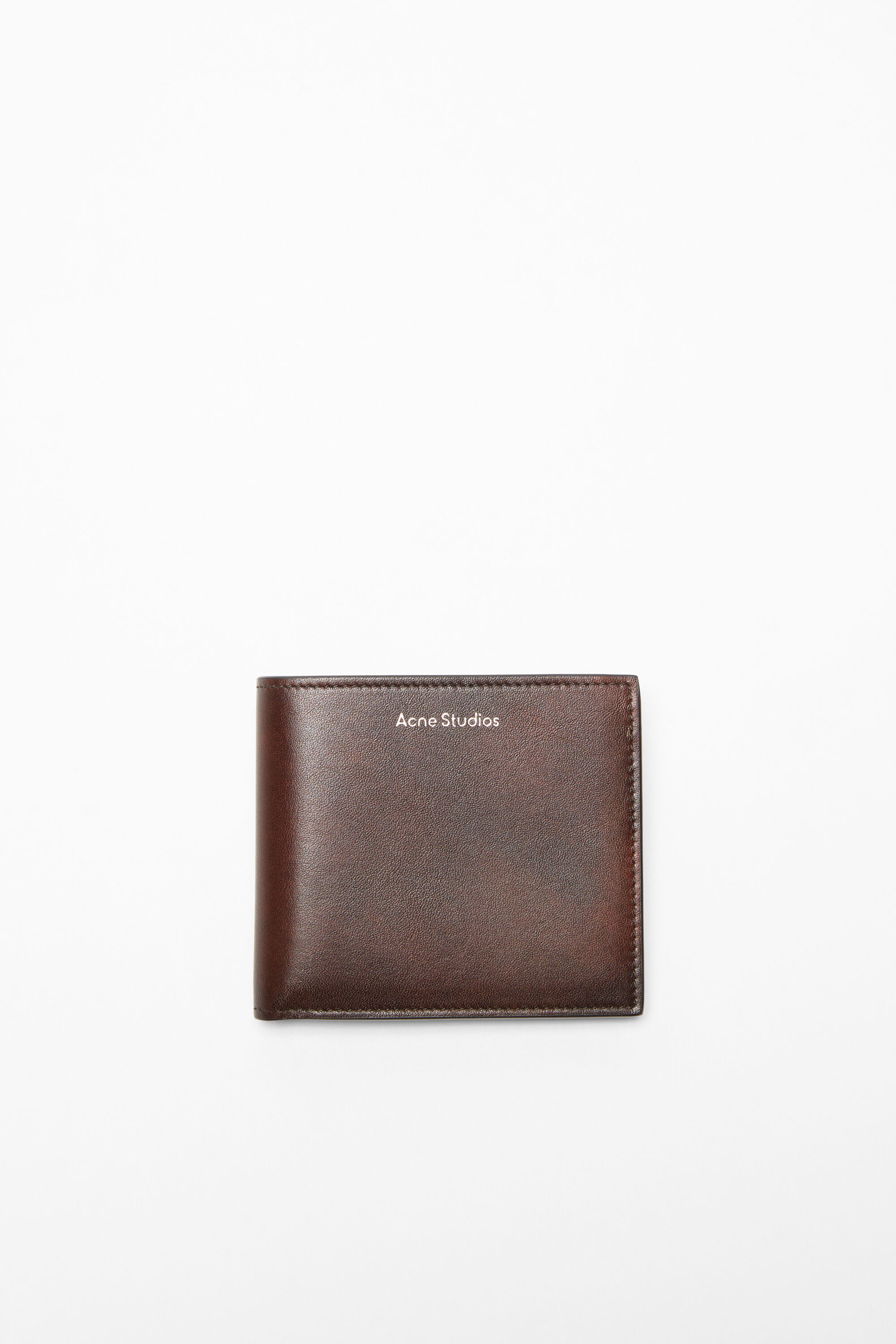 Acne Studios - Folded leather wallet - Dark brown