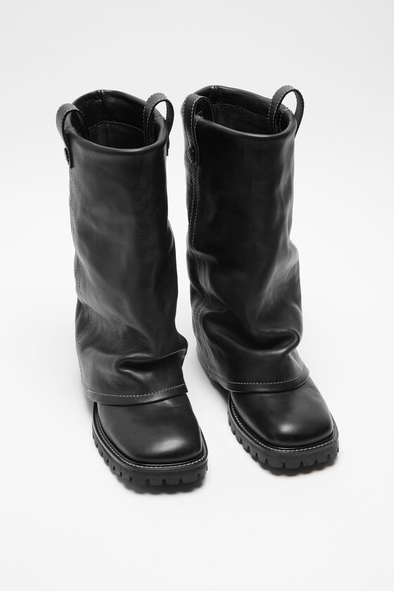 Acne Studios - Folded leather boot - Black