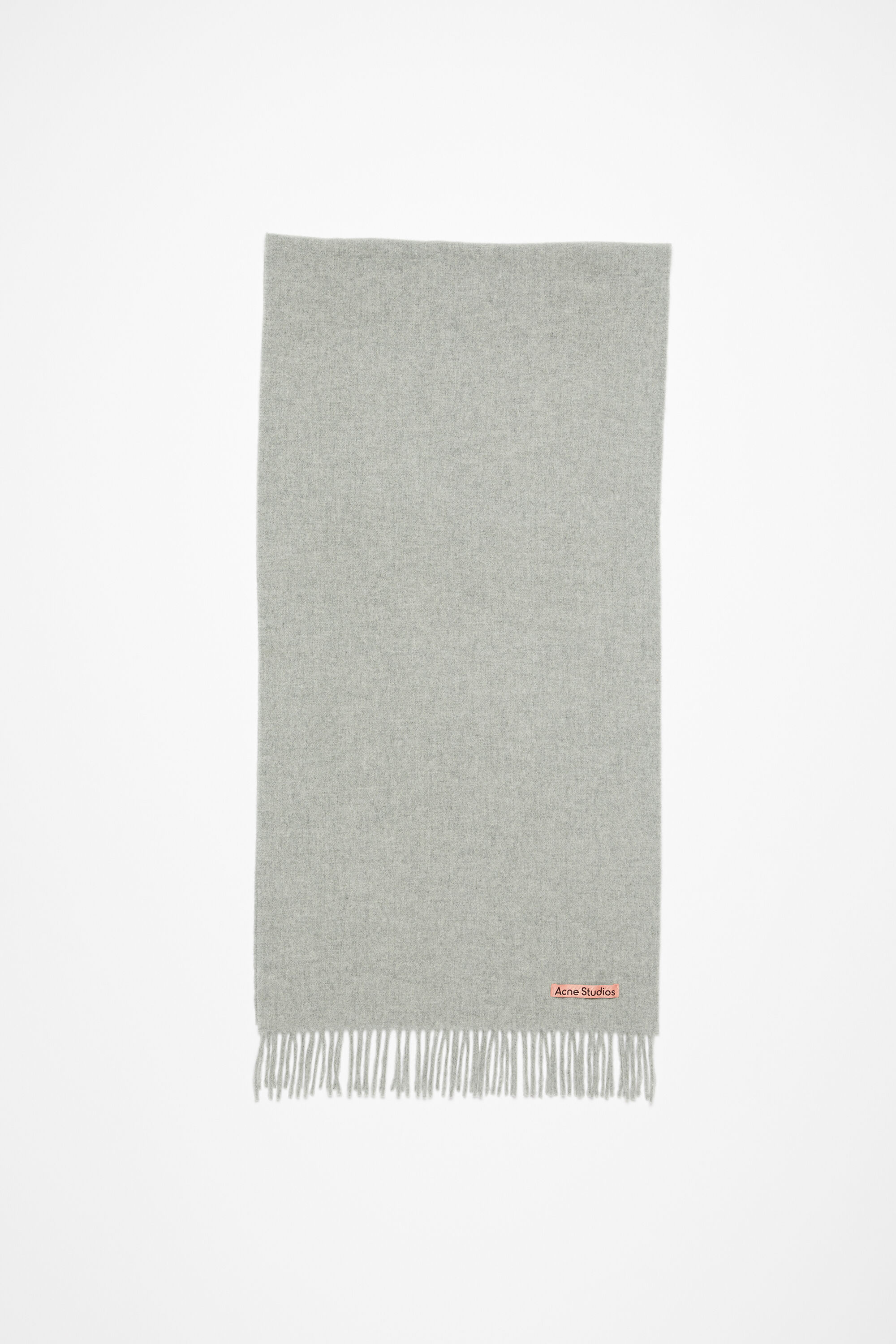 Acne Studios - Fringe wool scarf - Narrow - Light Grey Melange