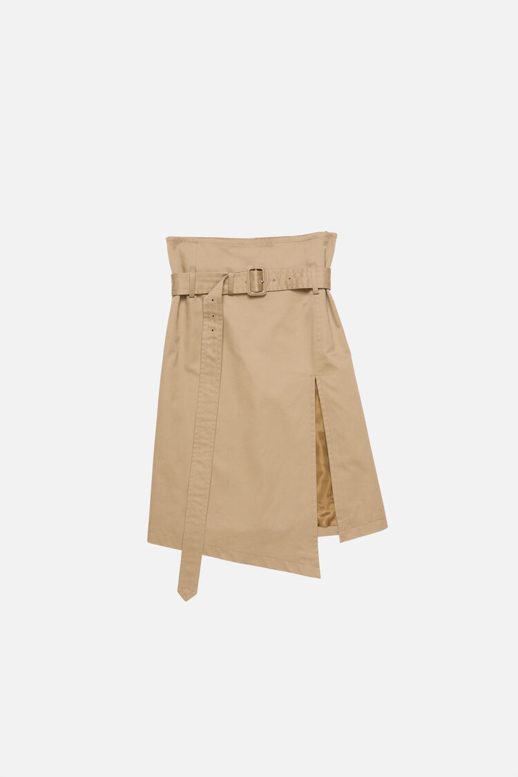 Acne Studios - Belted twill skirt - Mud beige