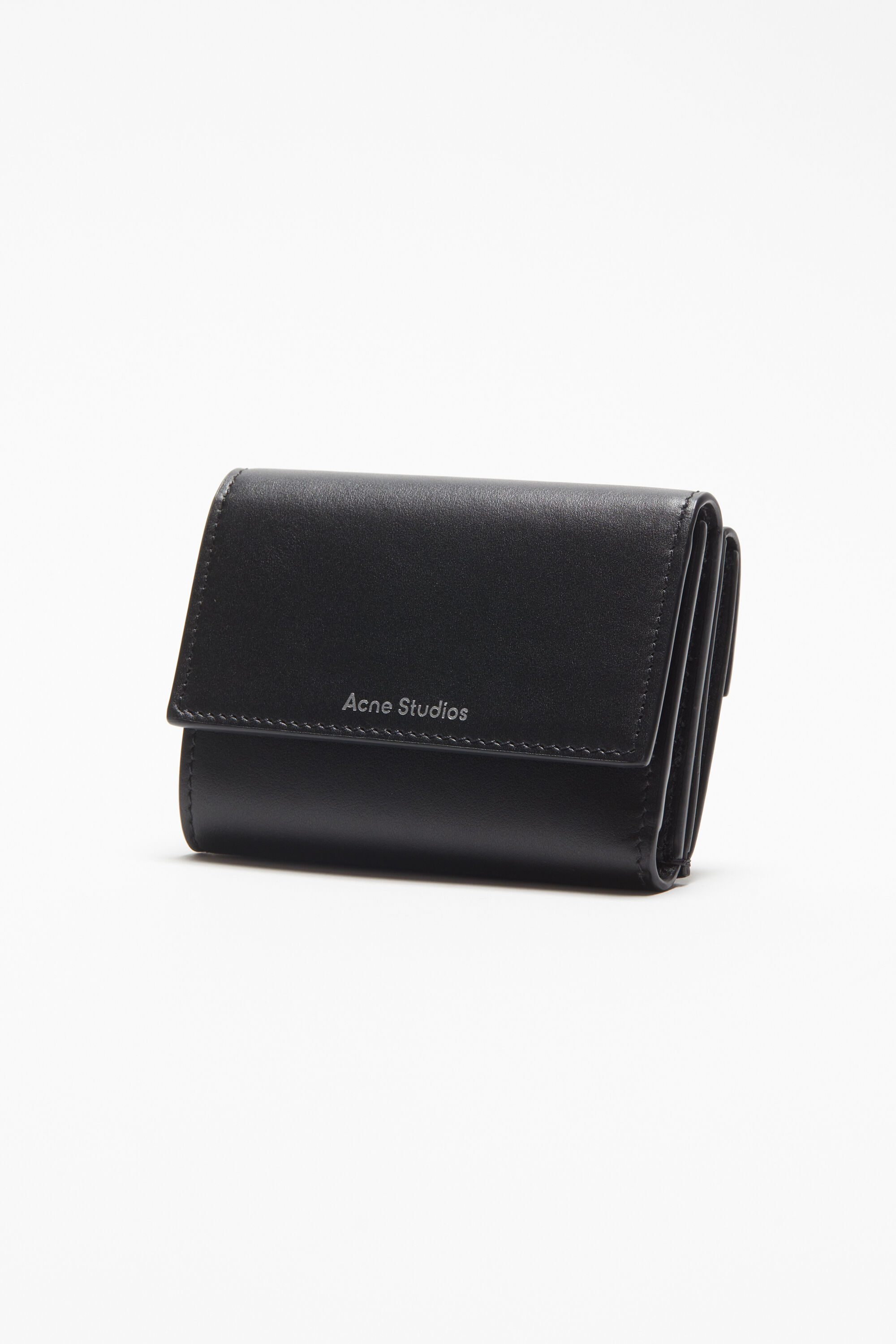 Acne Studios - Trifold leather wallet - Black