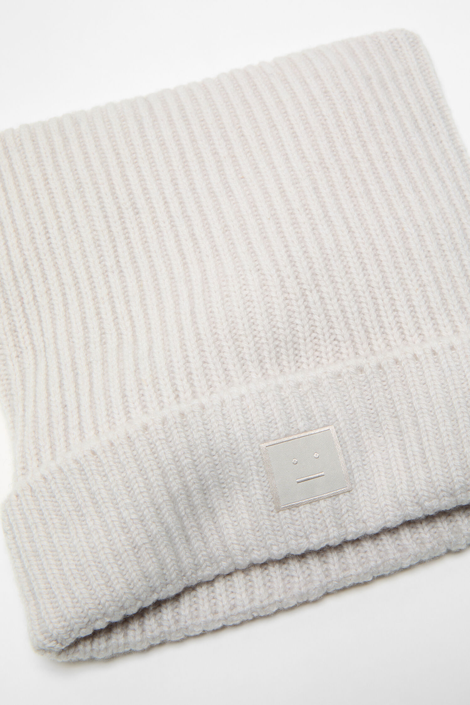 Acne Studios - Face logo square beanie - Oatmeal melange