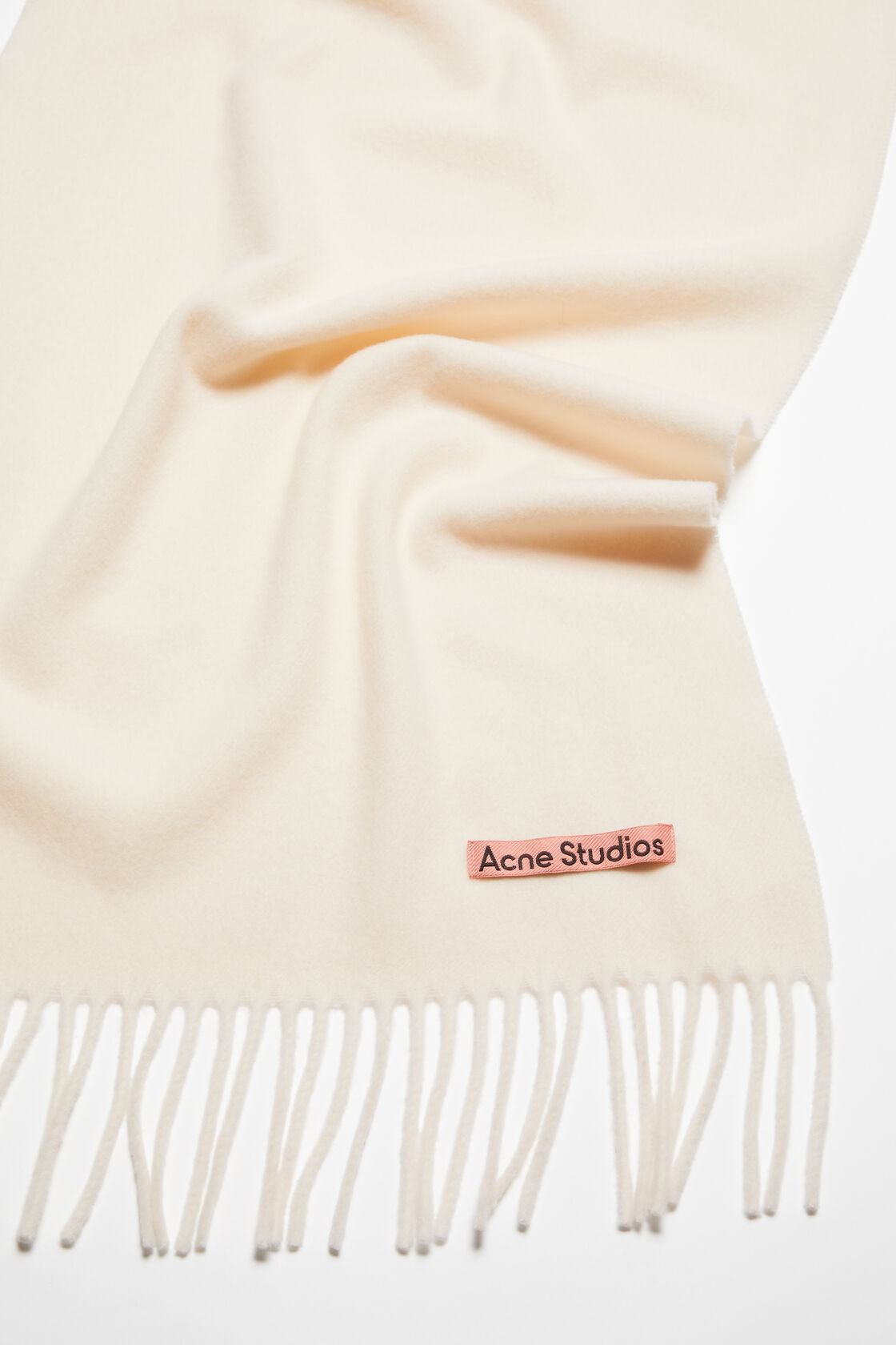 Acne Studios - Fringe wool scarf – Narrow - Warm white