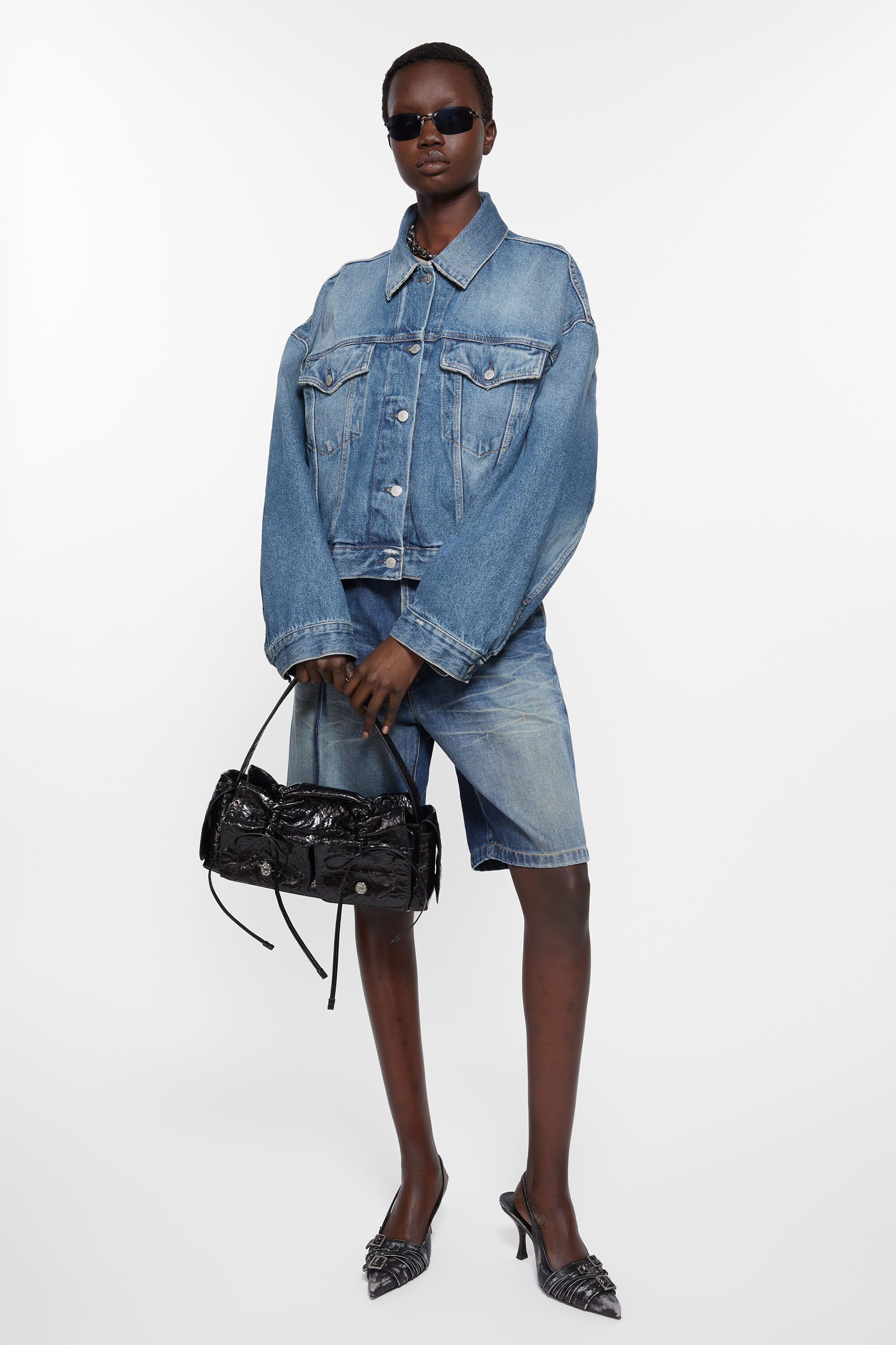 Acne Studios - Denim jacket - Relaxed cropped fit - Mid Blue