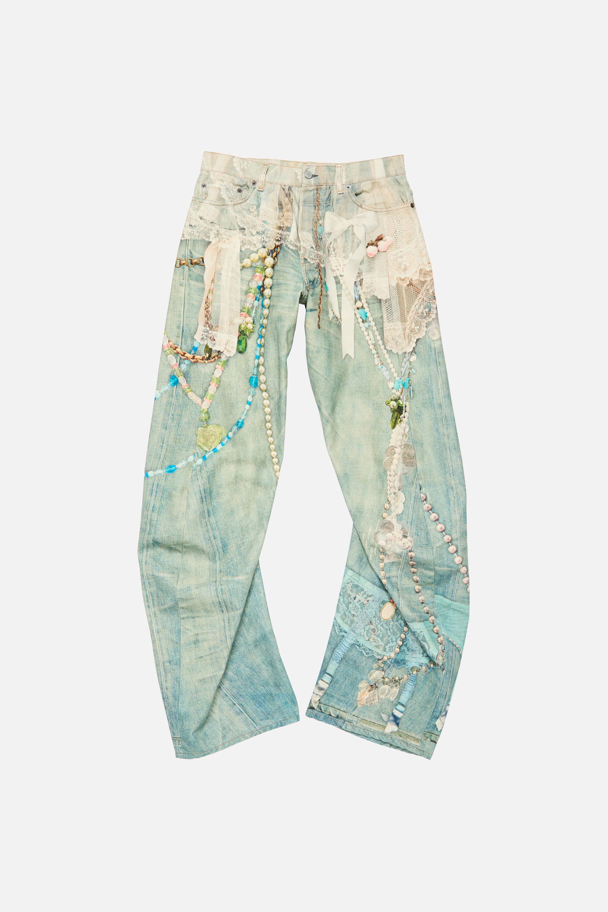 Acne Studios - Loose fit jeans - 2006 - White/green