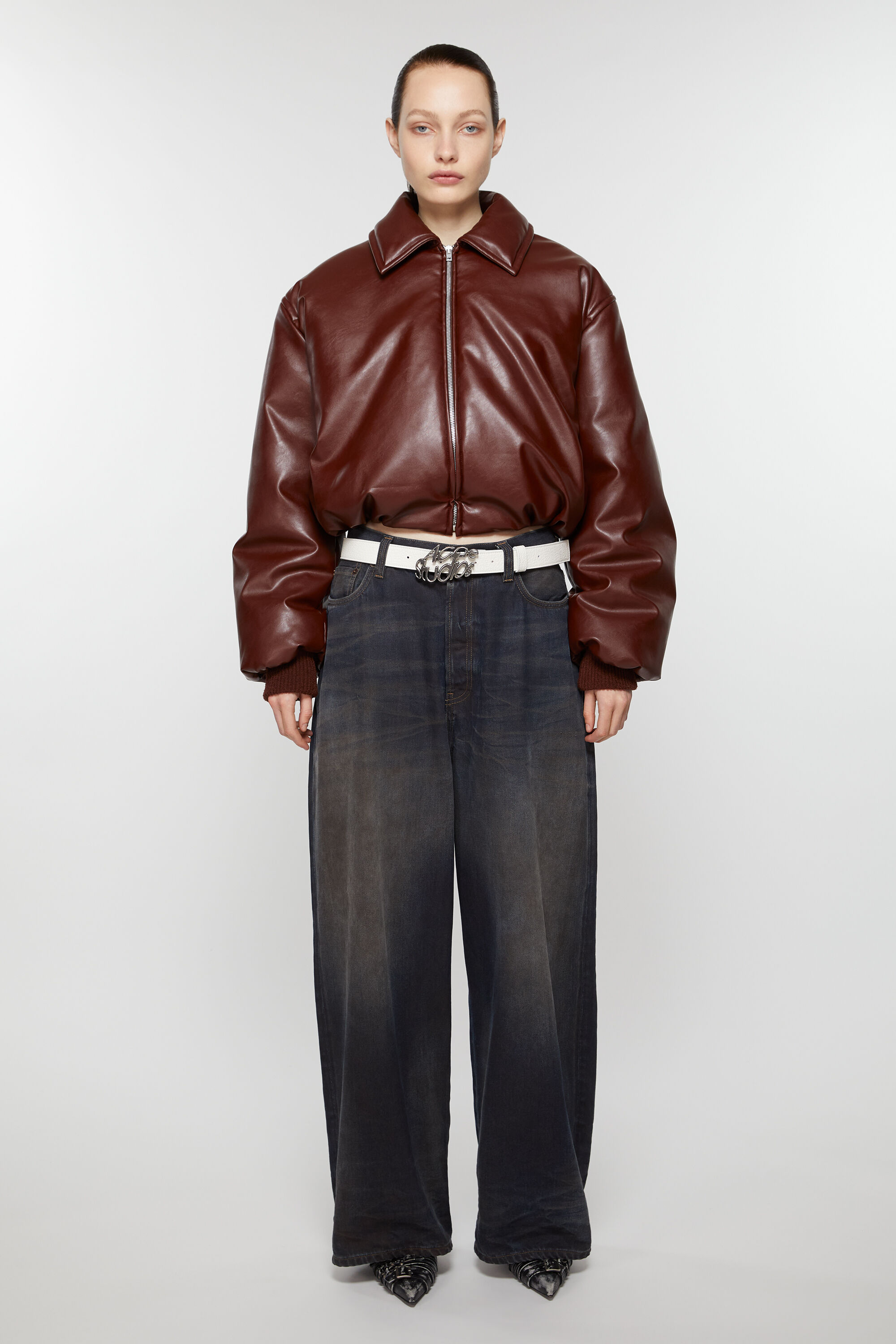 Acne Studios - Logo buckle belt - White