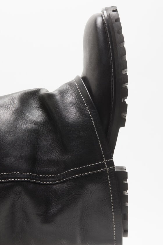 Acne Studios - Folded leather boot - Black