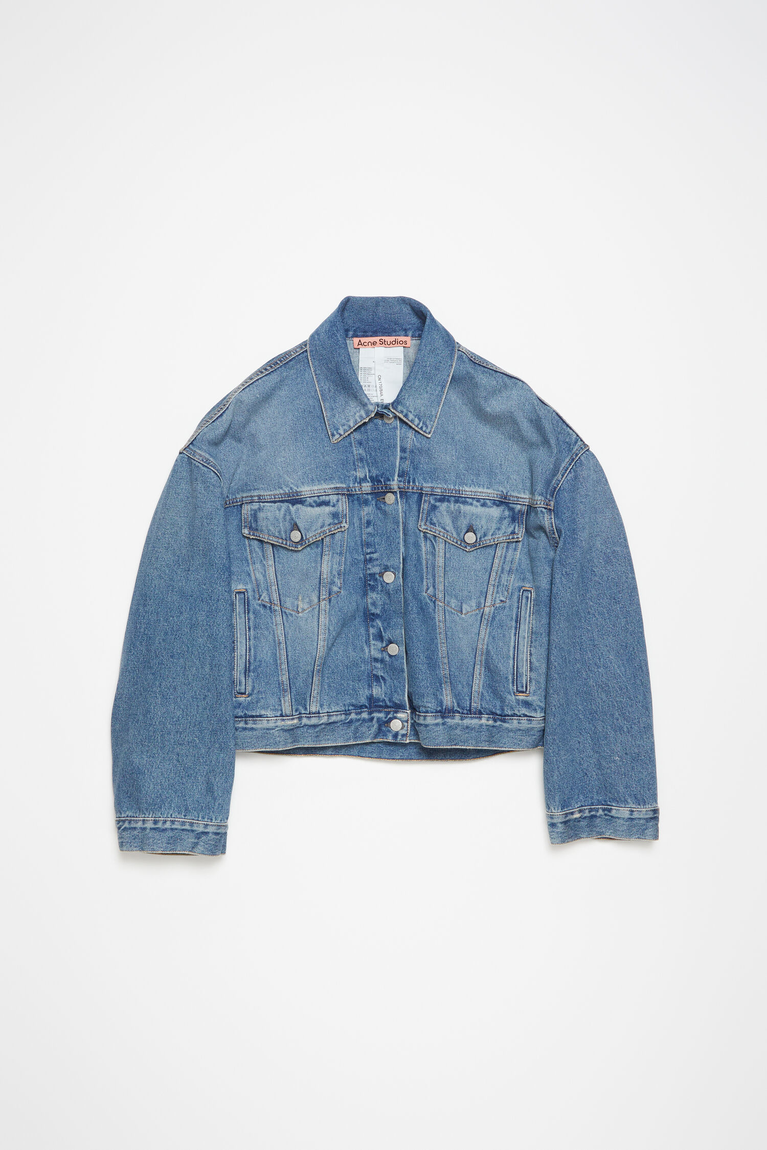 Acne Studios - Denim jacket - Relaxed cropped fit - Mid Blue