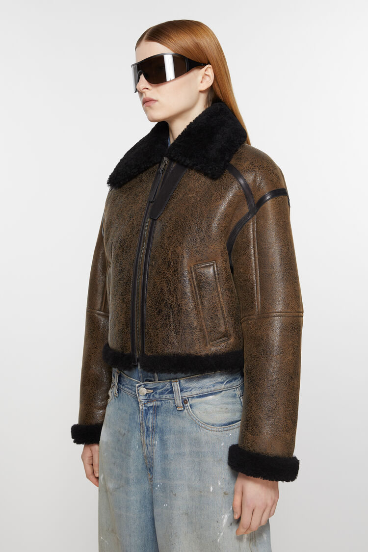 Acne Studios - Shearling jacket - Dark brown/black