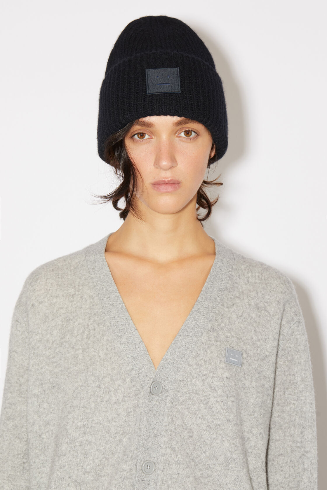 Acne Studios - Large face logo beanie - Black