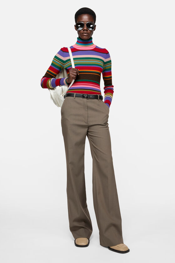 Acne Studios - Striped wool turtleneck - Red/purple
