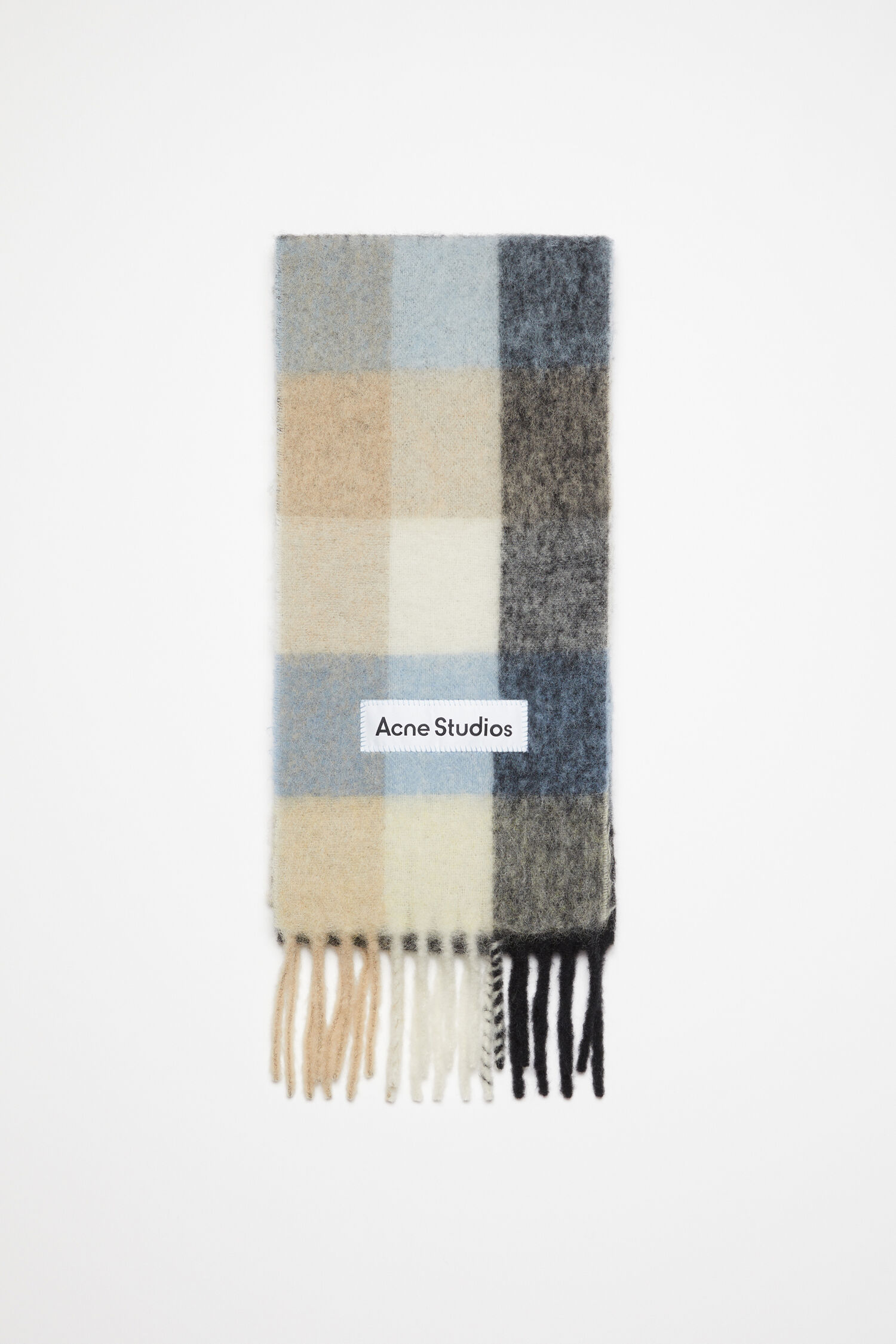 Acne Studios - Mohair checked scarf - Blue/beige/black