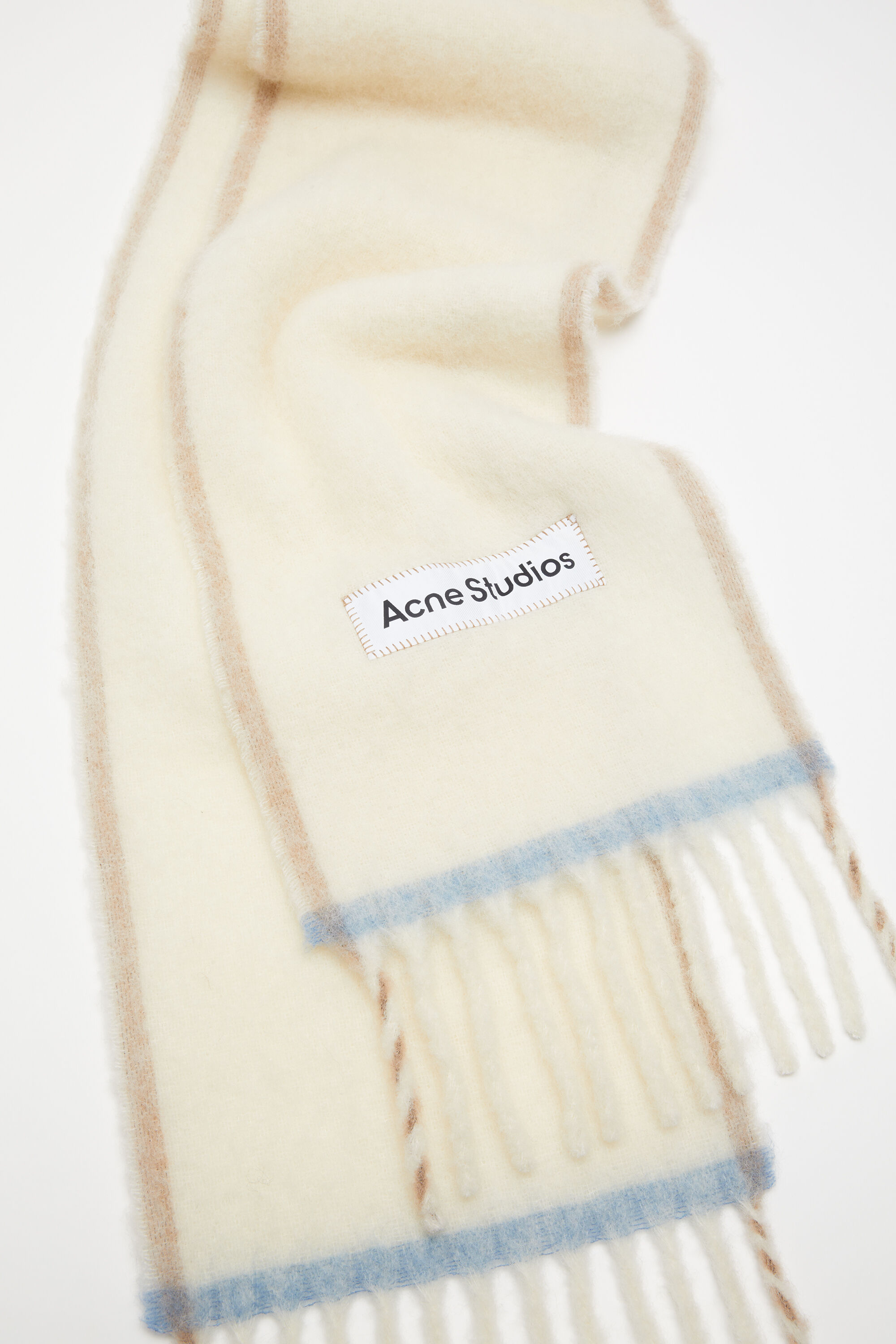 Acne Studios - Wool fringe scarf - White