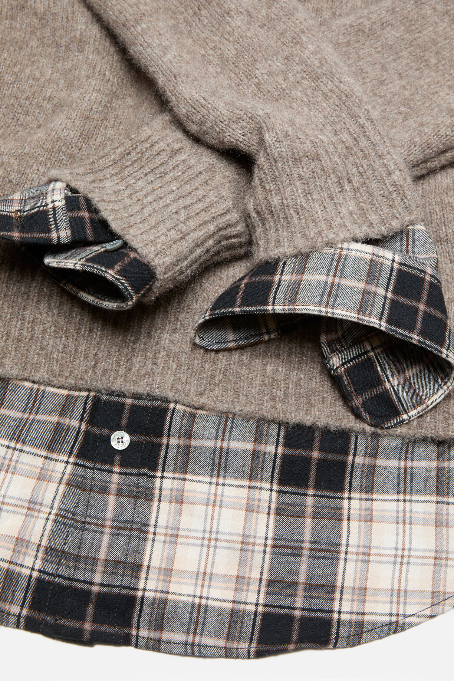 Acne Studios - Layered wool hoodie - Beige melange