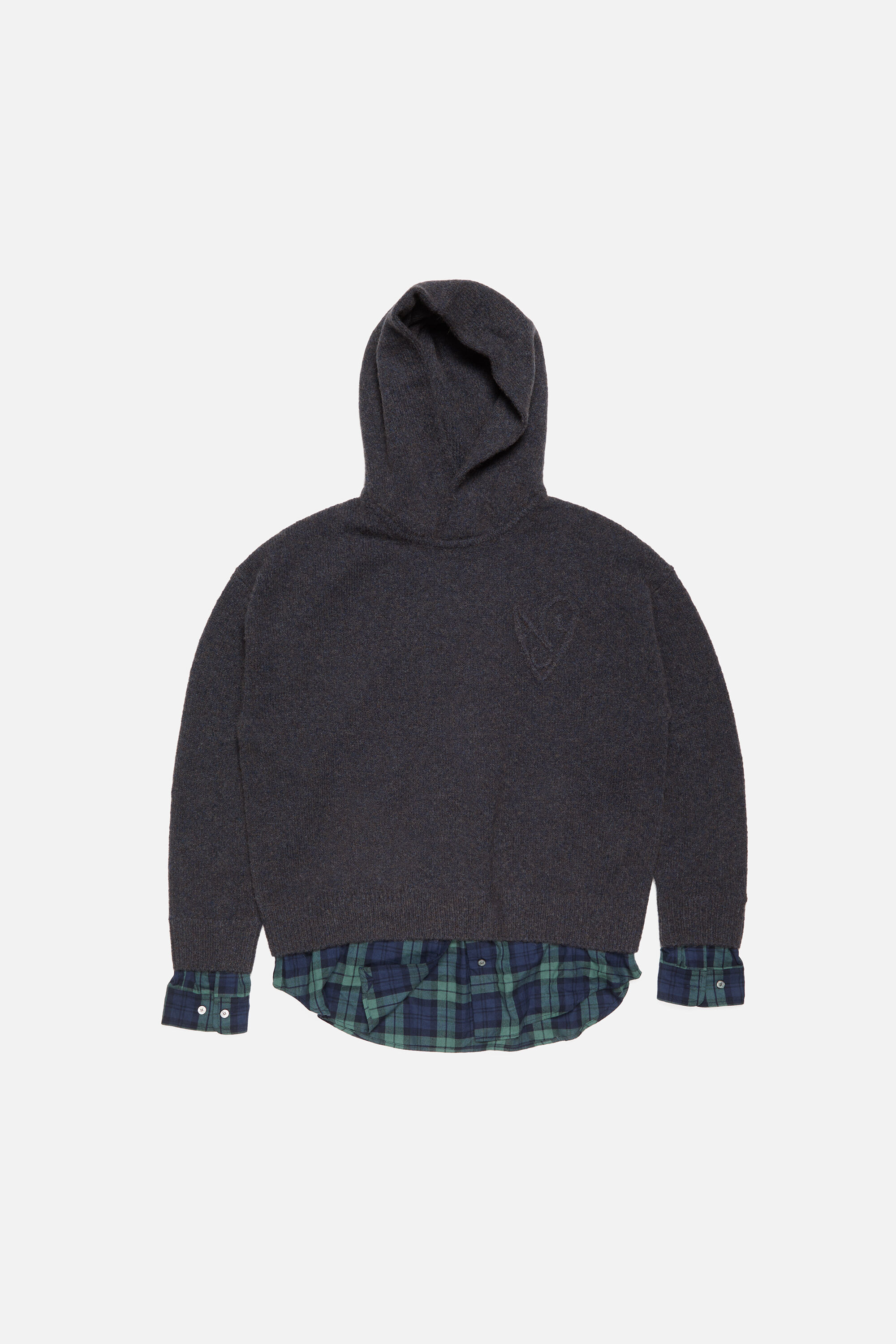 Acne Studios - Layered wool hoodie - Graphite grey