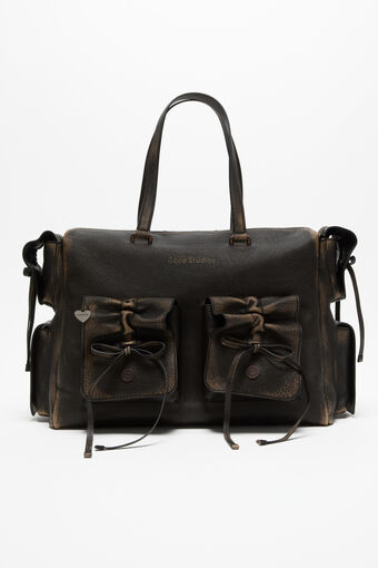 Acne Studios - Multipocket tote bag - Dark brown/beige
