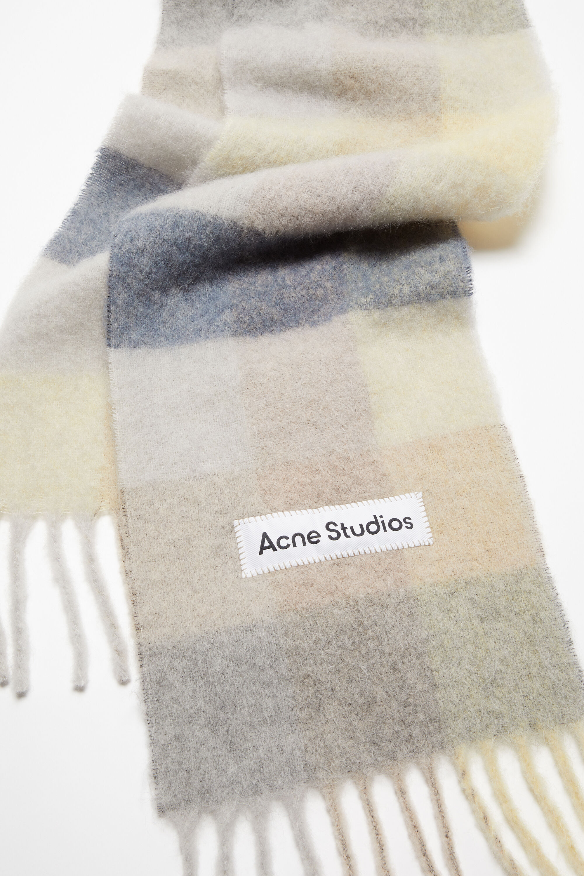 Acne Studios - Mohair checked scarf - Vanilla/beige/lavender