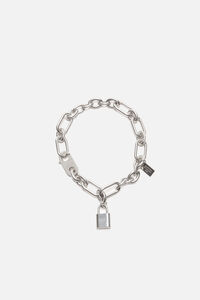 Acne Studios - Padlock chain necklace - Semi matt silver