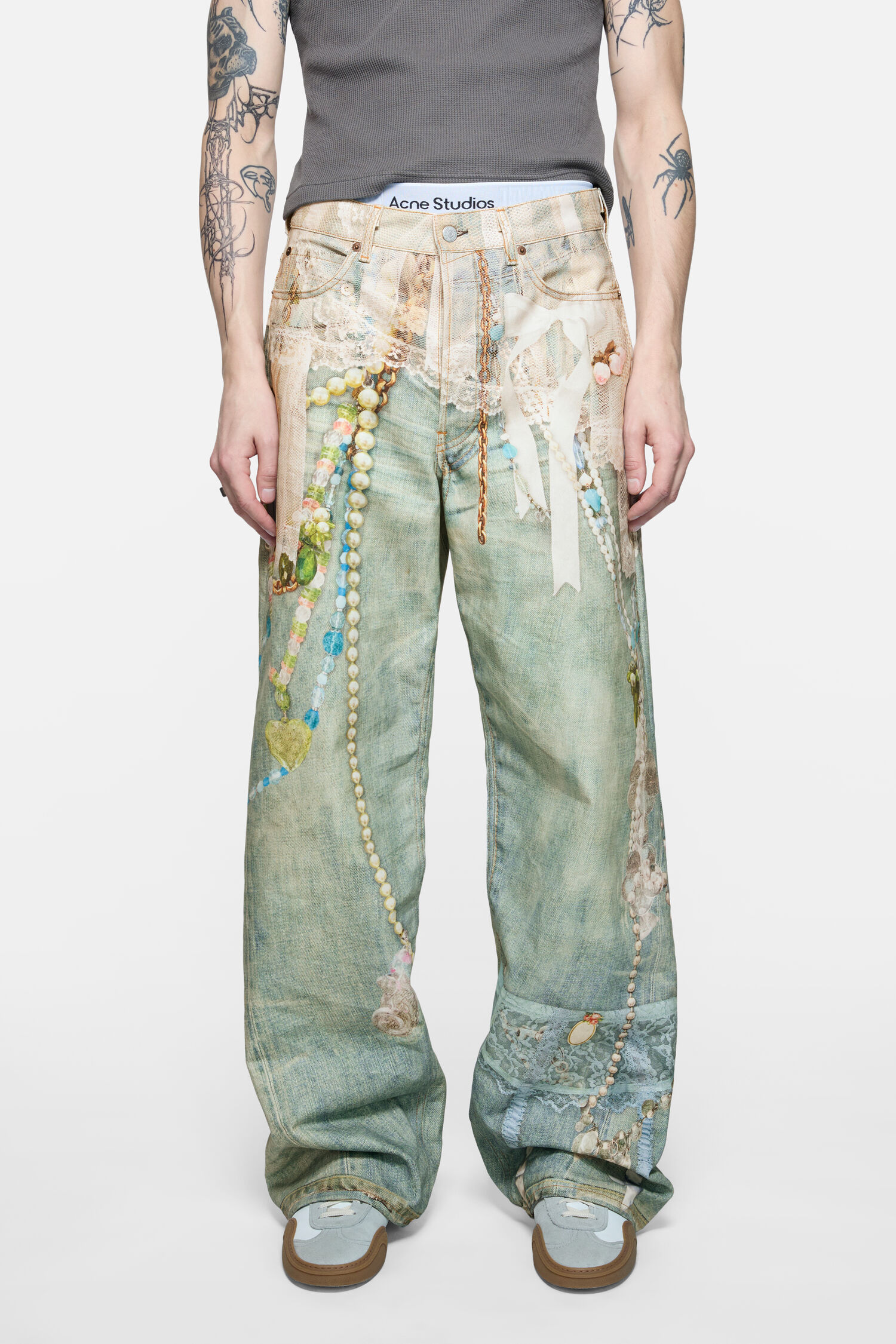 Acne Studios - Loose fit jeans - 1981 - White/green