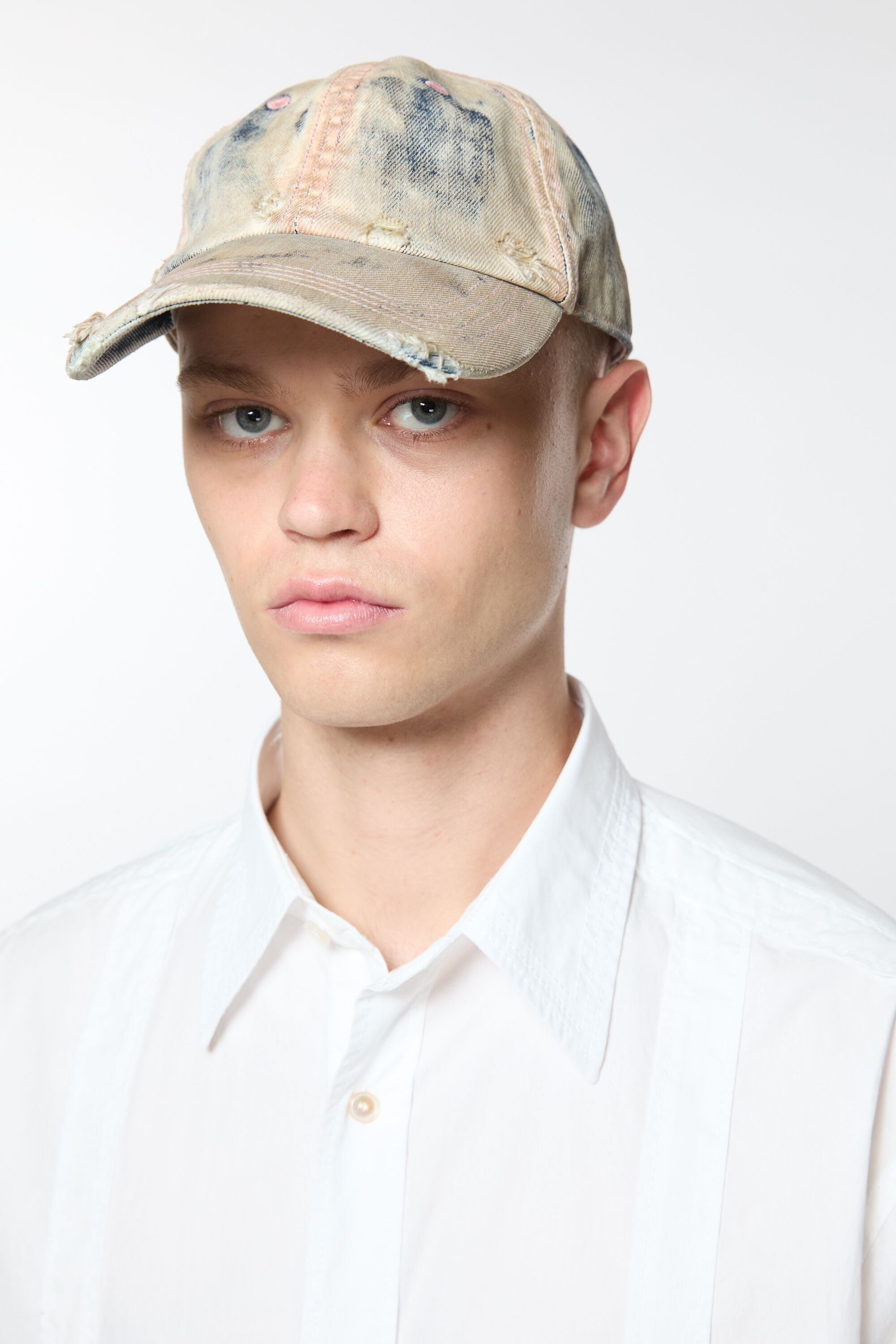 Acne Studios - Cap coated denim - Dirty blue/aqua blue