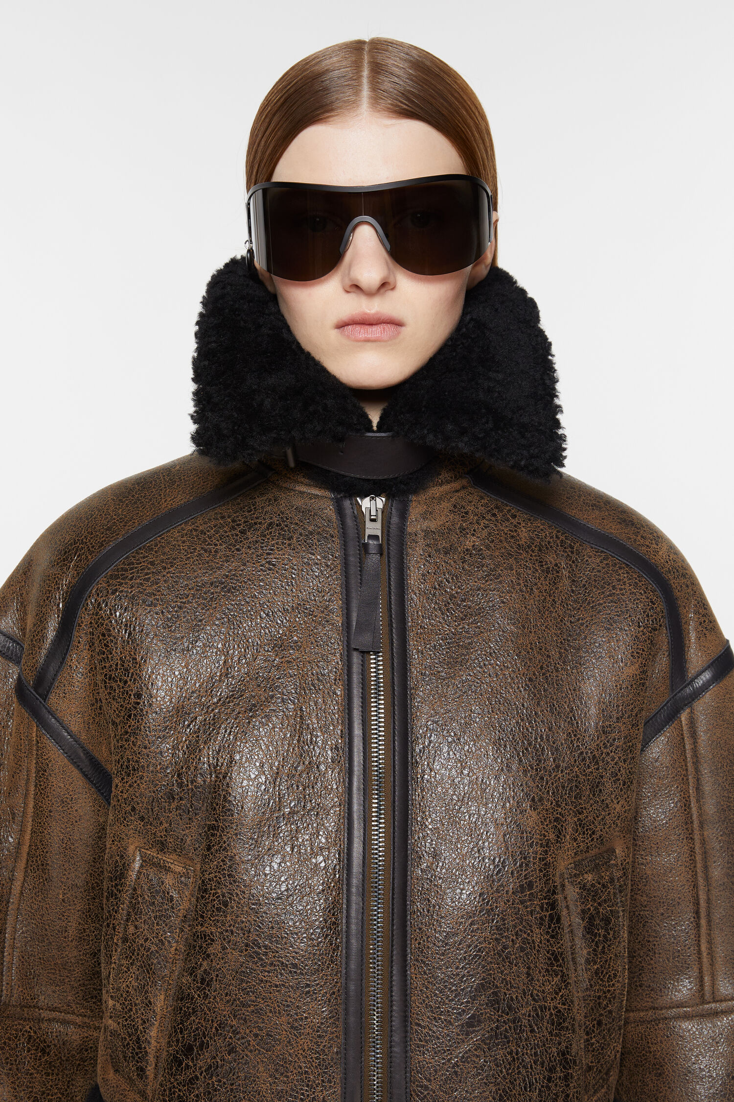Acne Studios - Shearling jacket - Dark brown/black
