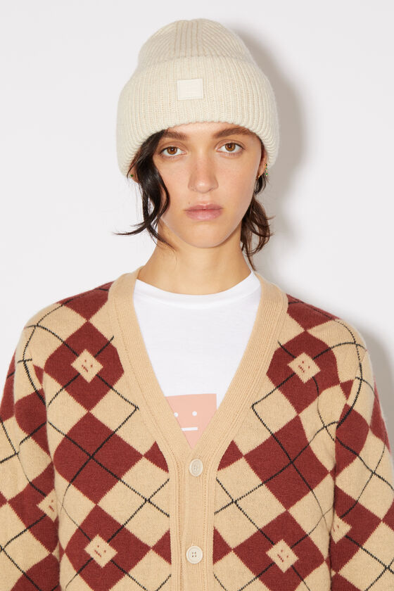 Acne Studios - Small face logo beanie - Oatmeal melange