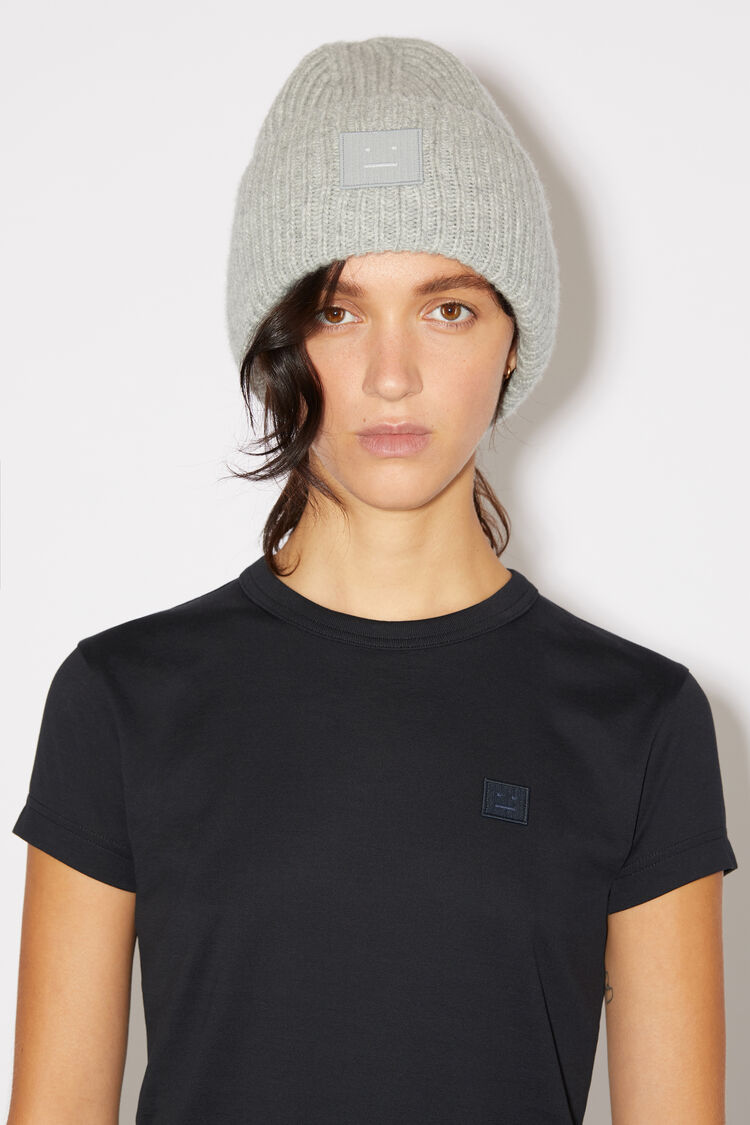 Acne Studios - Large face logo beanie - Light Grey Melange