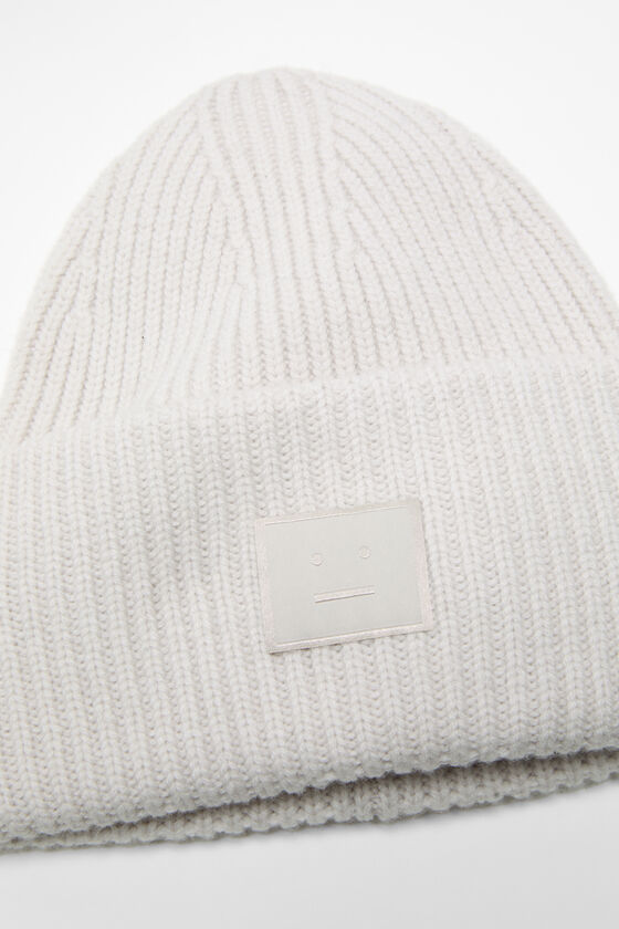 Acne Studios - Large face logo beanie - Yak - Light grey